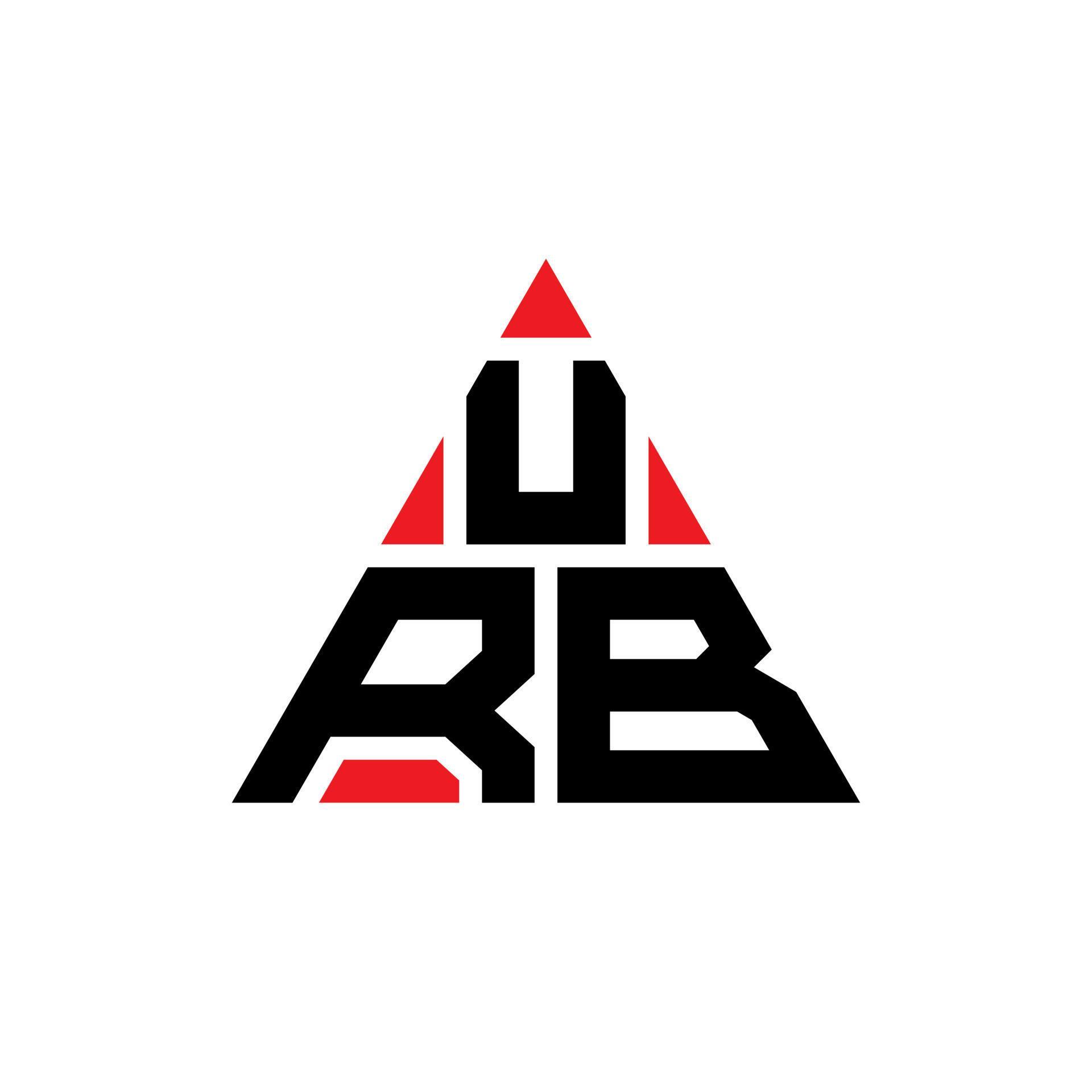 URB triangle letter logo design with triangle shape. URB triangle logo design monogram. URB ...