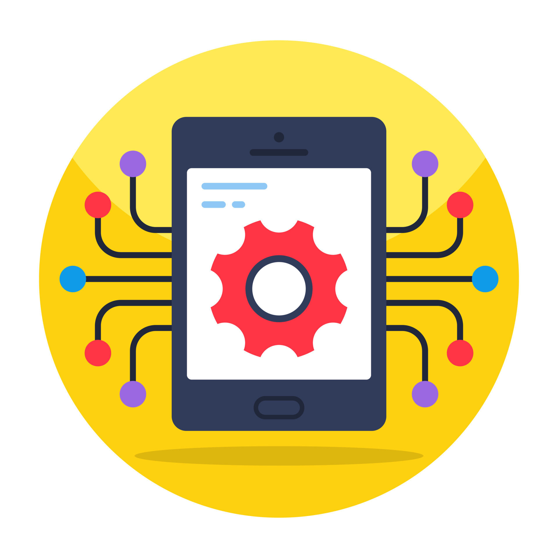 Gear Inside Smartphone Icon Of Mobile Management 9255555 Vector Art At Vecteezy