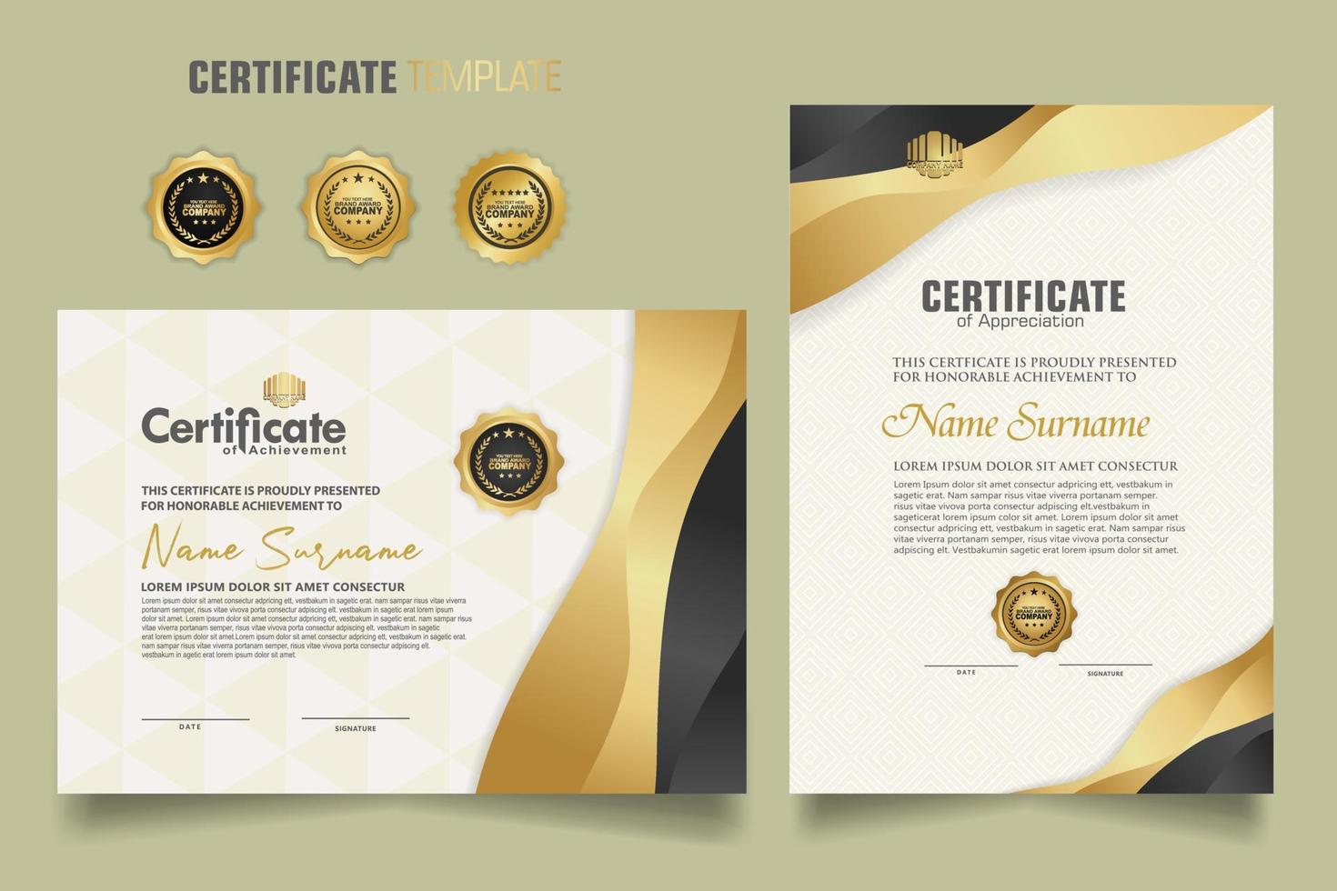 Luxury certificate template with dynamic effect and modern pattern ... Luxury certificate template with dynamic effect and modern pattern ...