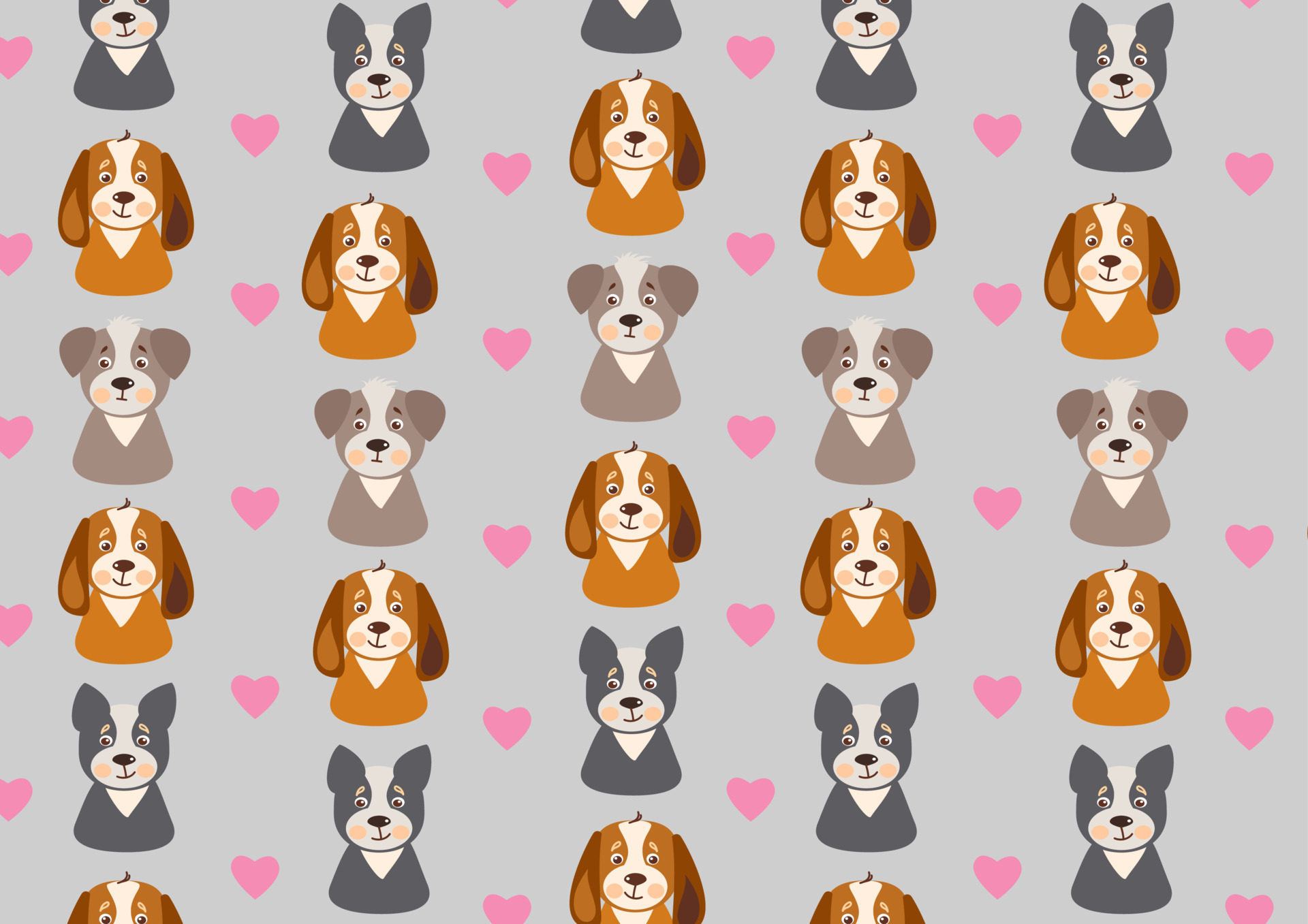 pattern puppy dog character. cute pet vector design. 9259476 Vector Art ...