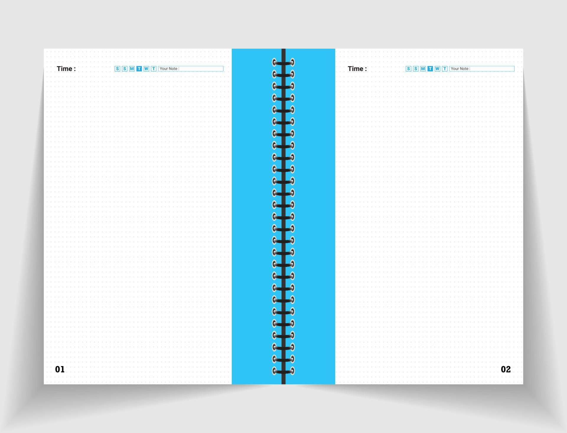colorful dairy inner page spring notebook page design layout dot grid ...