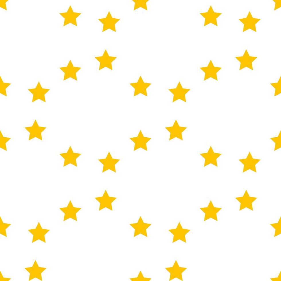 Seamless pattern with simple yellow stars on white background. Vector ...