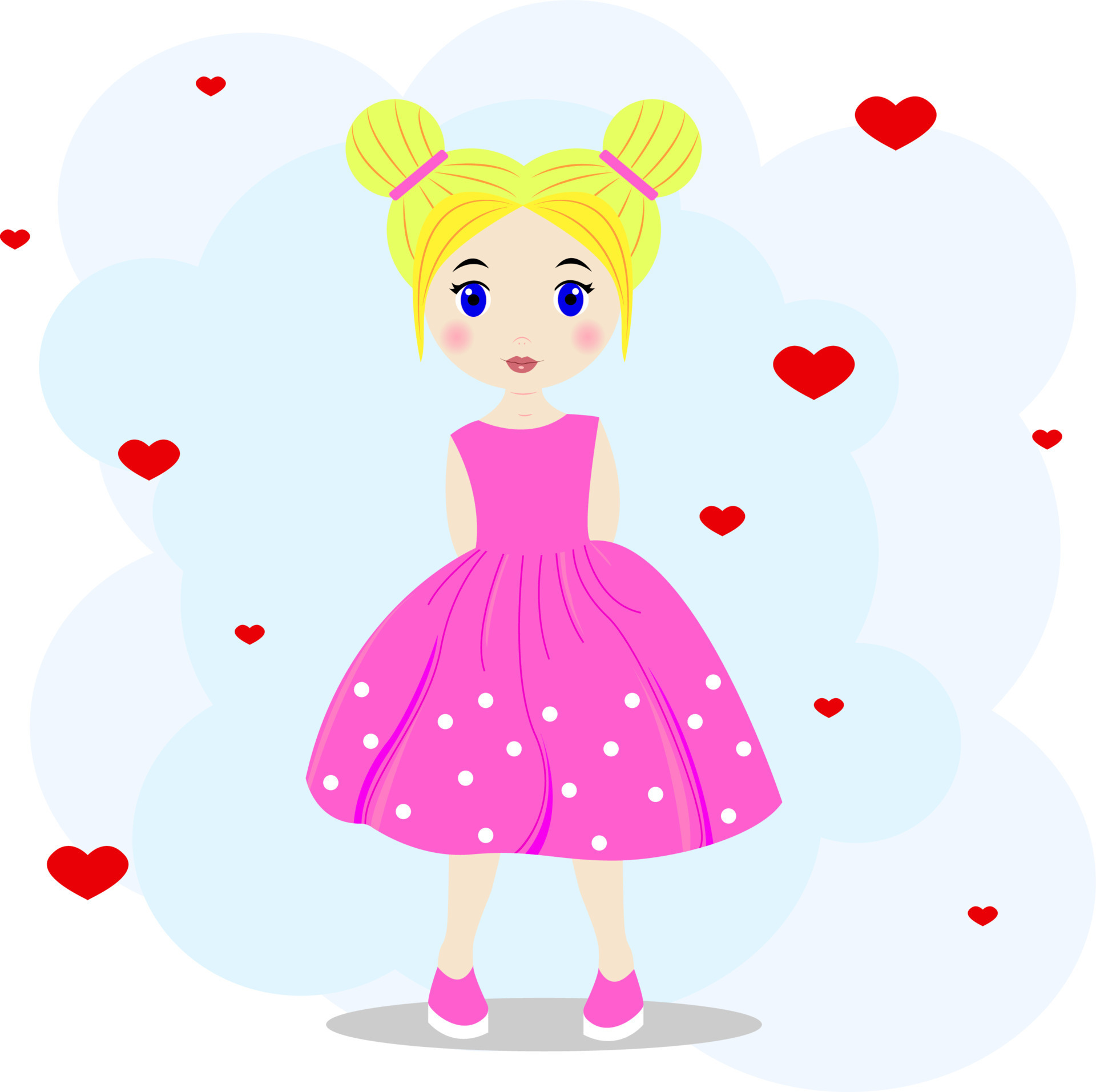 Pink Polka Dot Dress Clipart