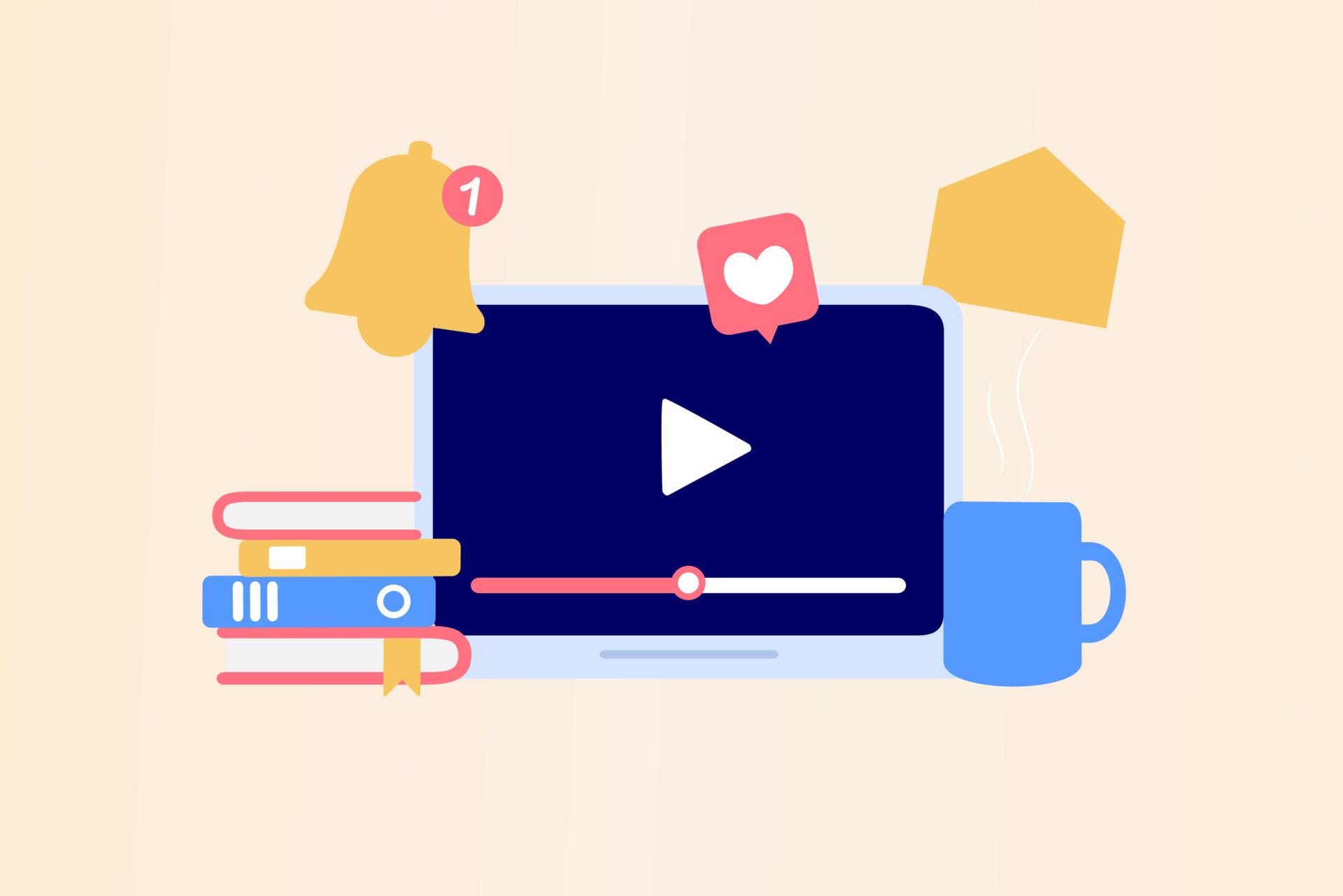 Online video training concept. Distance business training, streaming ...