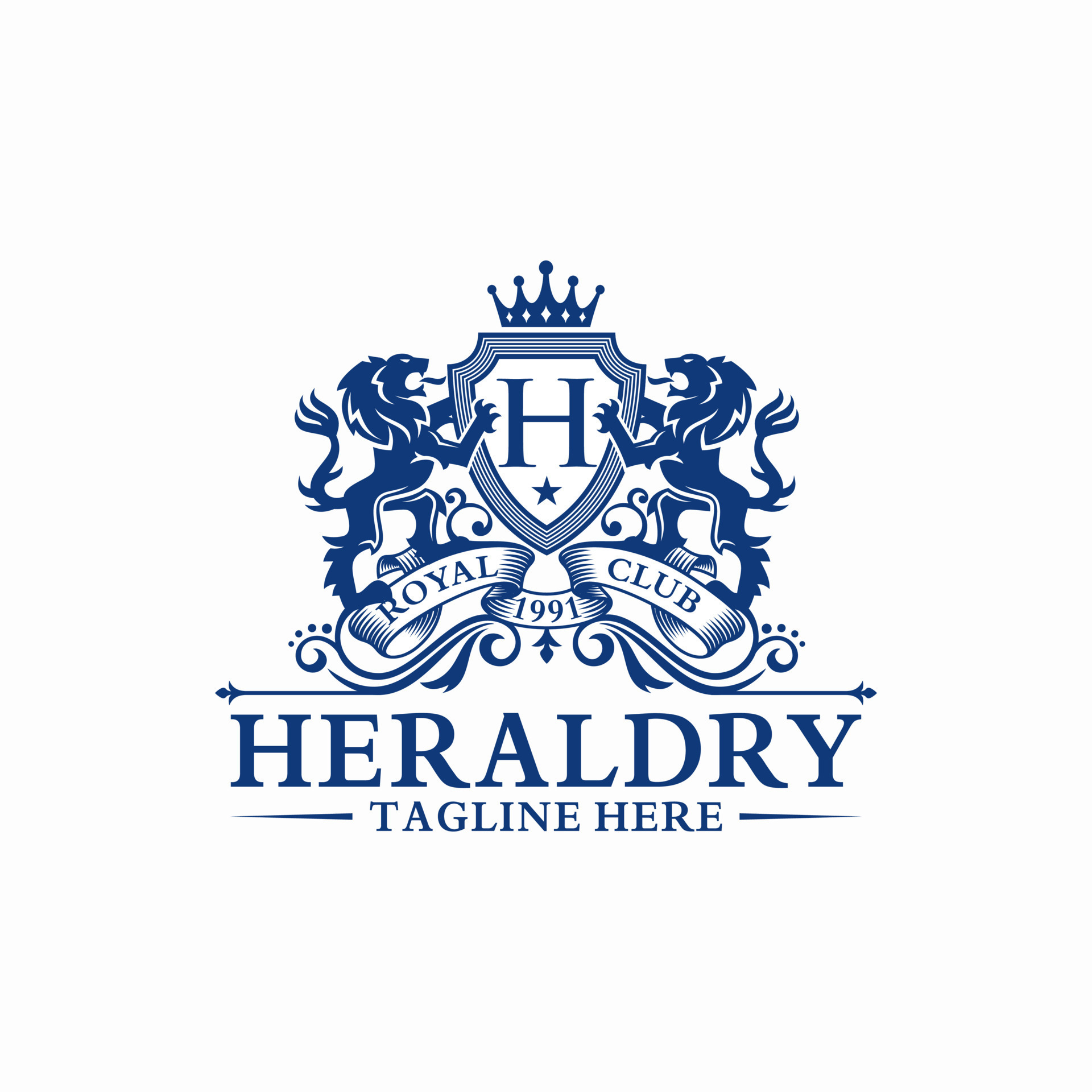 Royal Lion Heraldry Logo Vector Template 9265495 Vector Art at Vecteezy