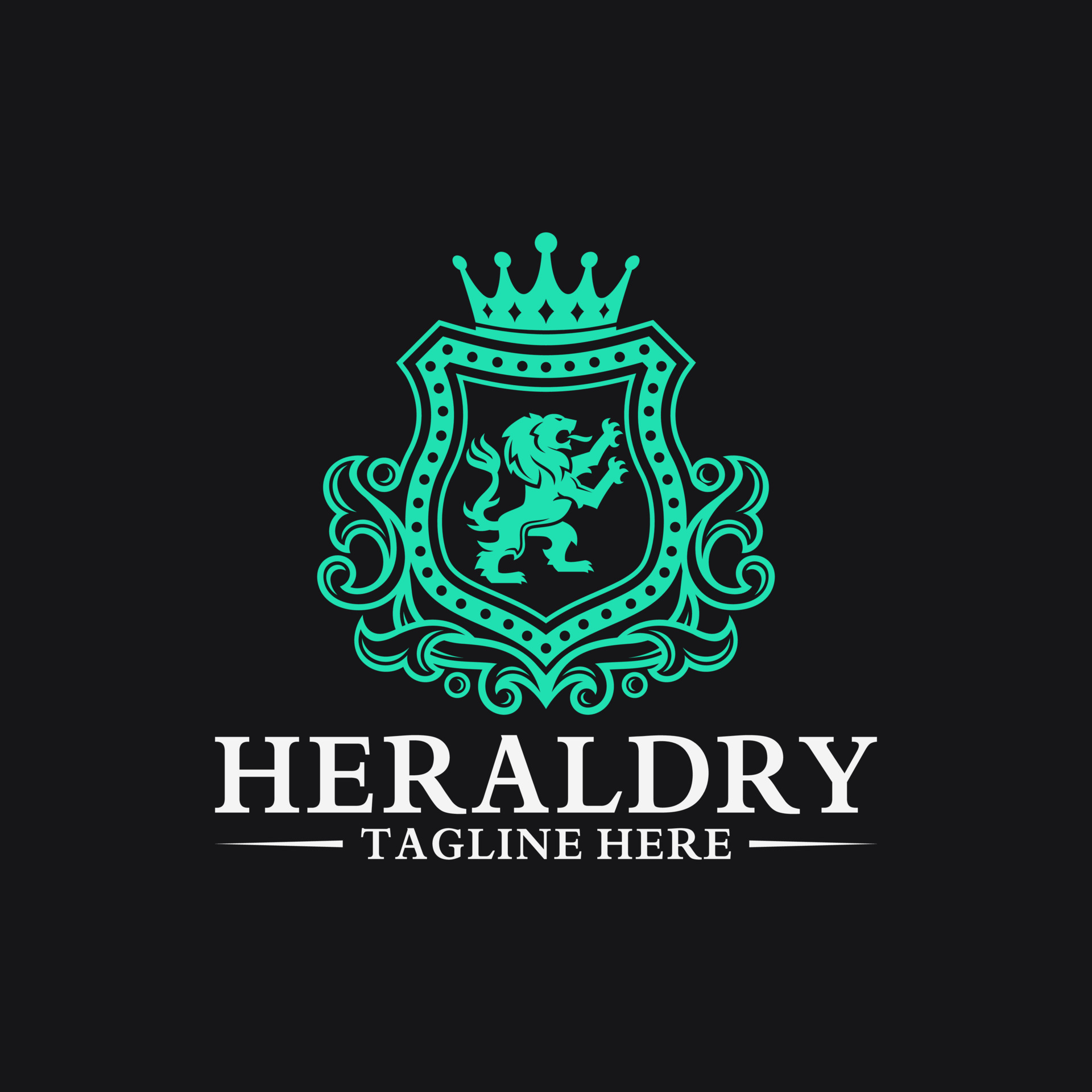 Royal Lion Heraldry Logo Vector Template 9265502 Vector Art at Vecteezy