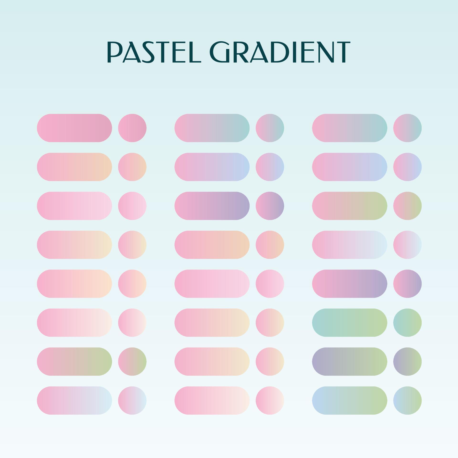 Creative and Beautiful Pastel Gradient Color Palettes Vector 9265869 ...