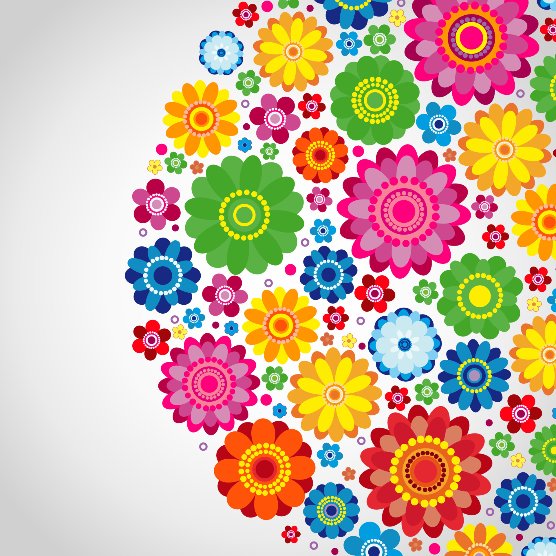 Flowers spring design on a white background, floral vector illustration ...