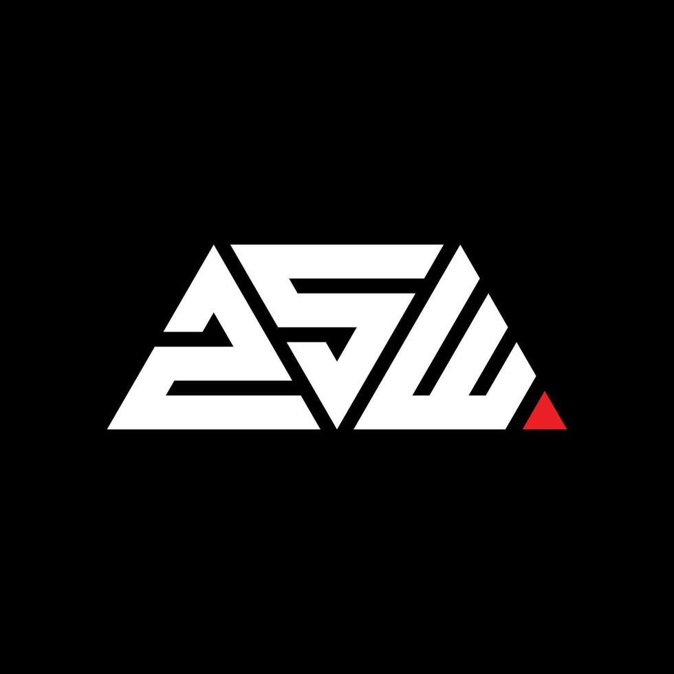 ZSW triangle letter logo design with triangle shape. ZSW triangle logo design monogram. ZSW ...