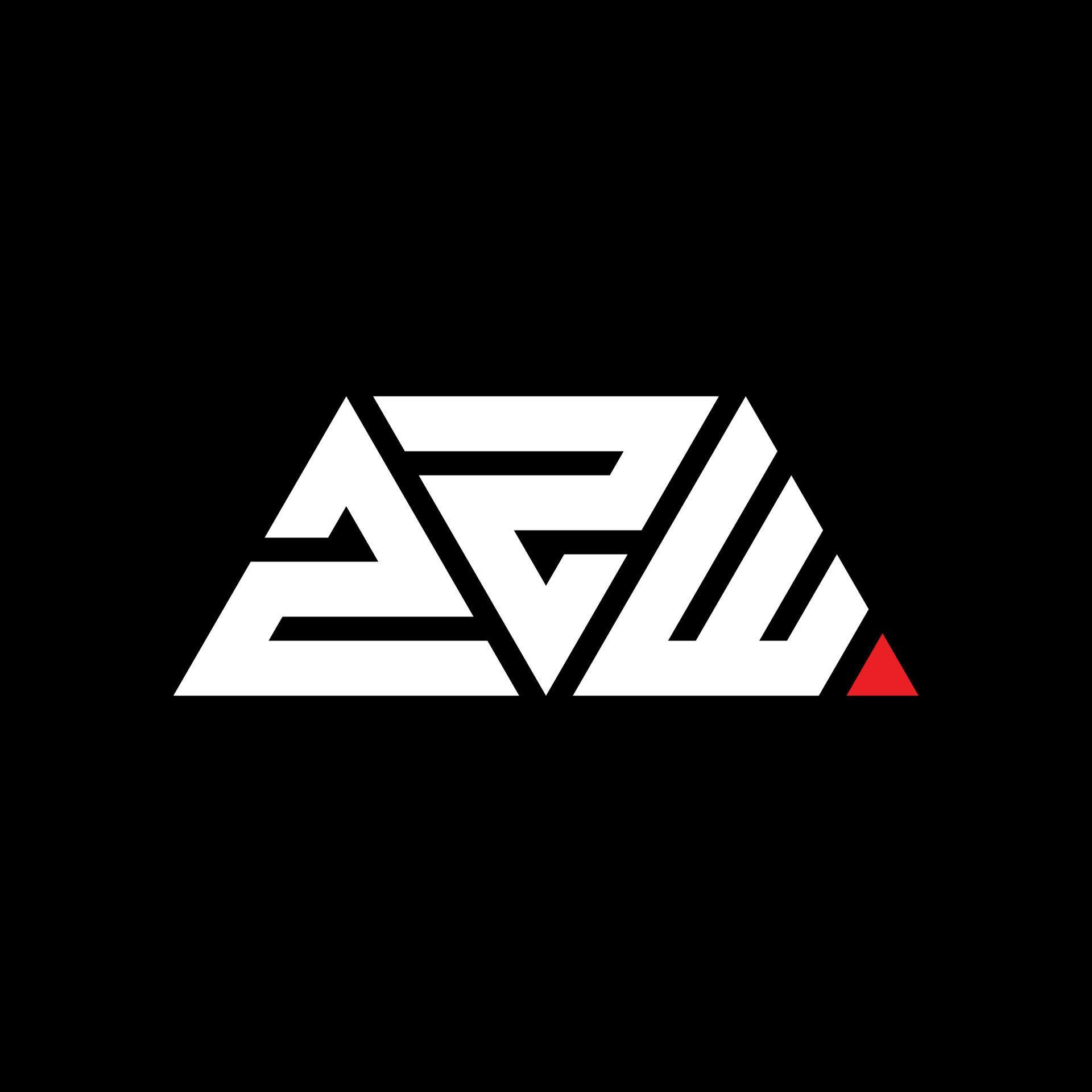 Diseño de logotipo de letra triangular zzw con forma de triángulo. monograma de diseño del ...