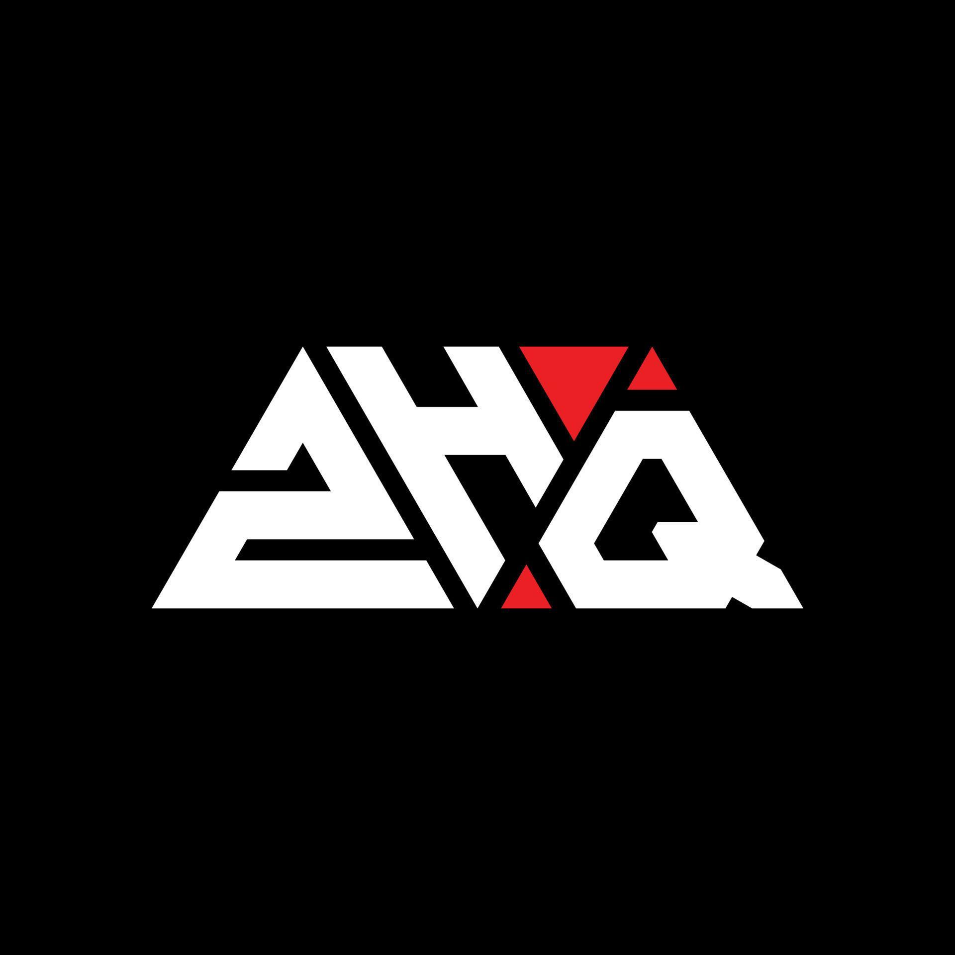 ZHQ triangle letter logo design with triangle shape. ZHQ triangle logo design monogram. ZHQ ...