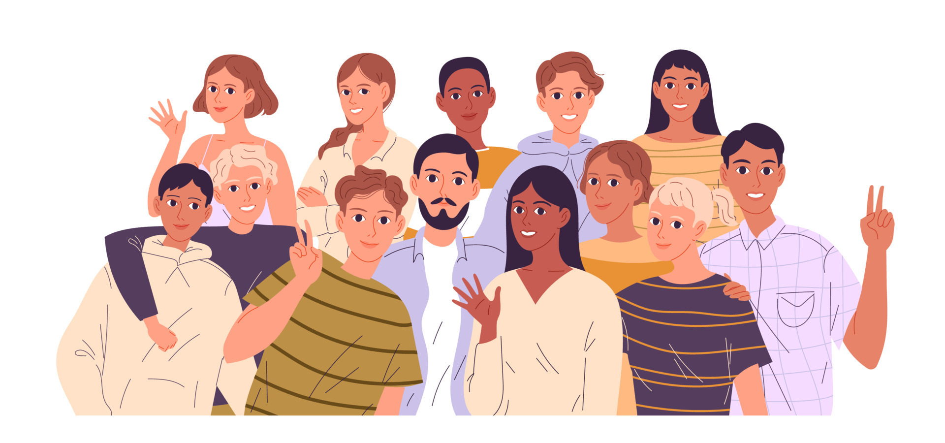 Large group of diverse people. Community of young people 9270806 Vector ... Large group of diverse people. Community of young people 9270806 Vector ...