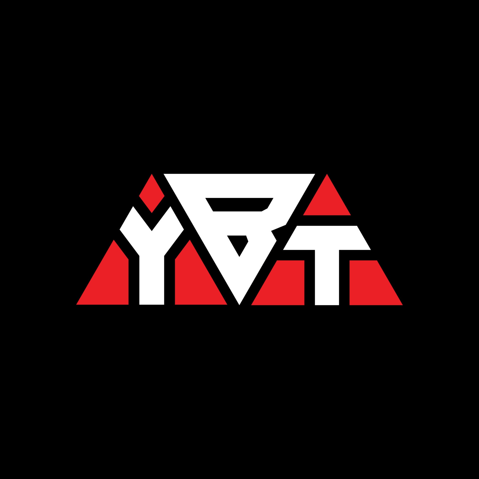 diseño de logotipo de letra de triángulo ybt con forma de triángulo. monograma de diseño de ...