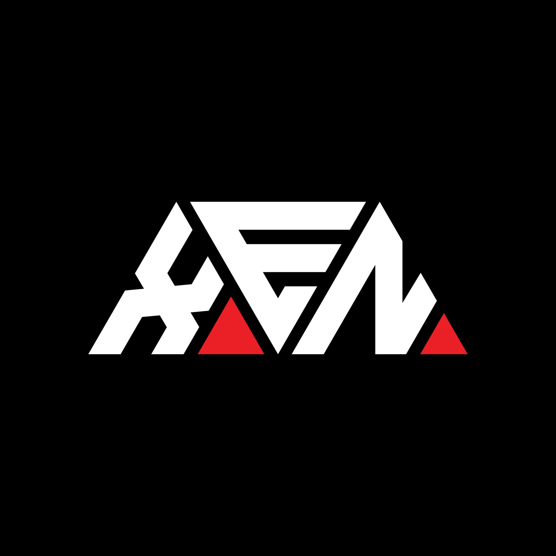diseño de logotipo de letra de triángulo xen con forma de triángulo. monograma de diseño del ...