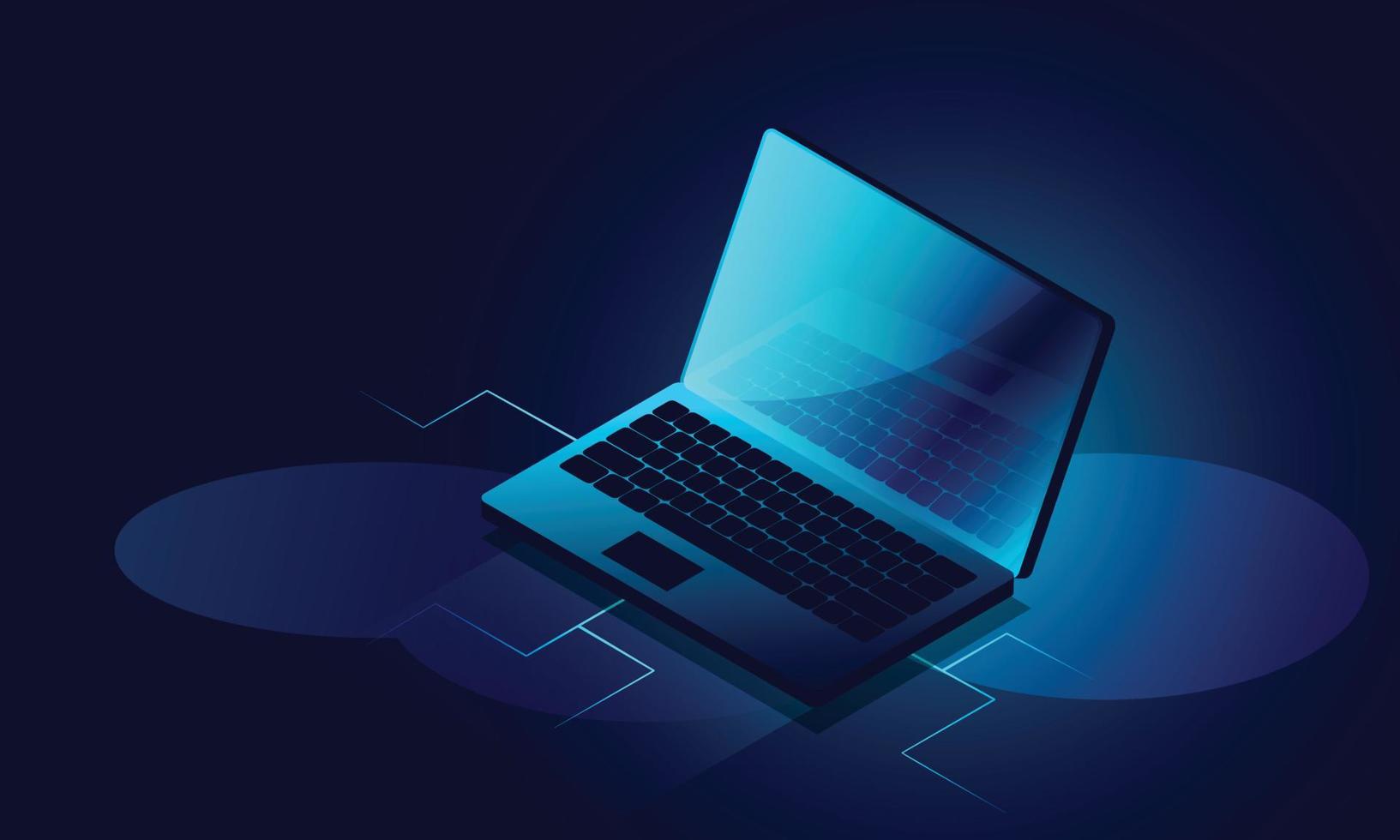 Laptop Analysis Processing Cloud Services Concept File Backup And Saving Copy Of File