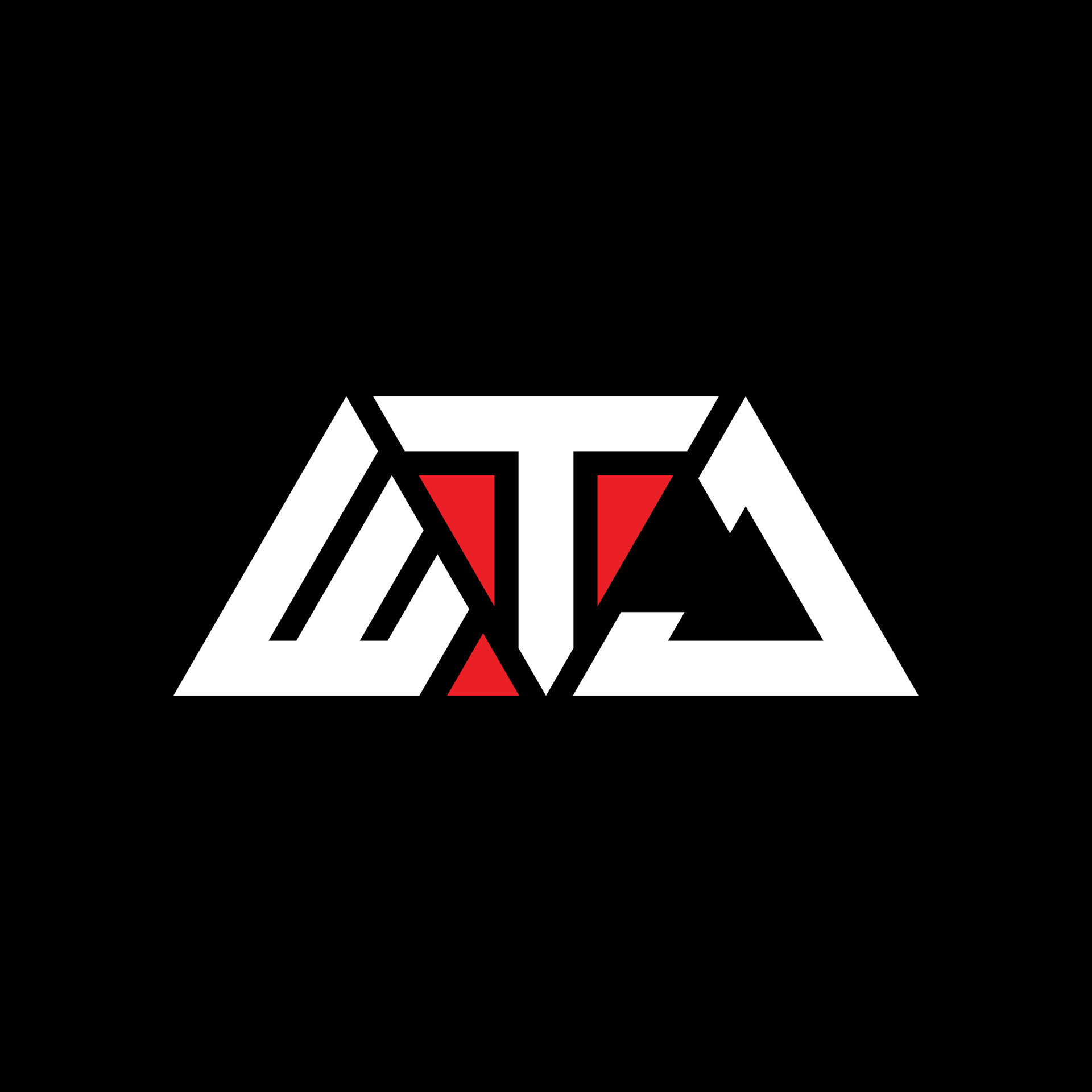 diseño de logotipo de letra triangular wtj con forma de triángulo. monograma de diseño de ...