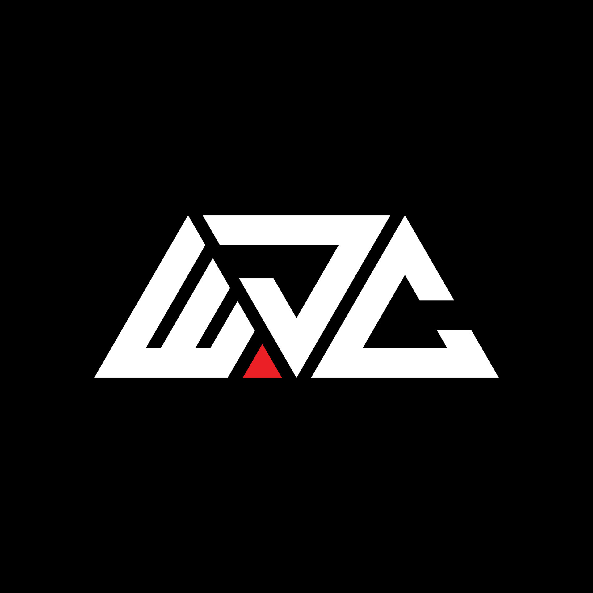 WJC triangle letter logo design with triangle shape. WJC triangle logo design monogram. WJC ...