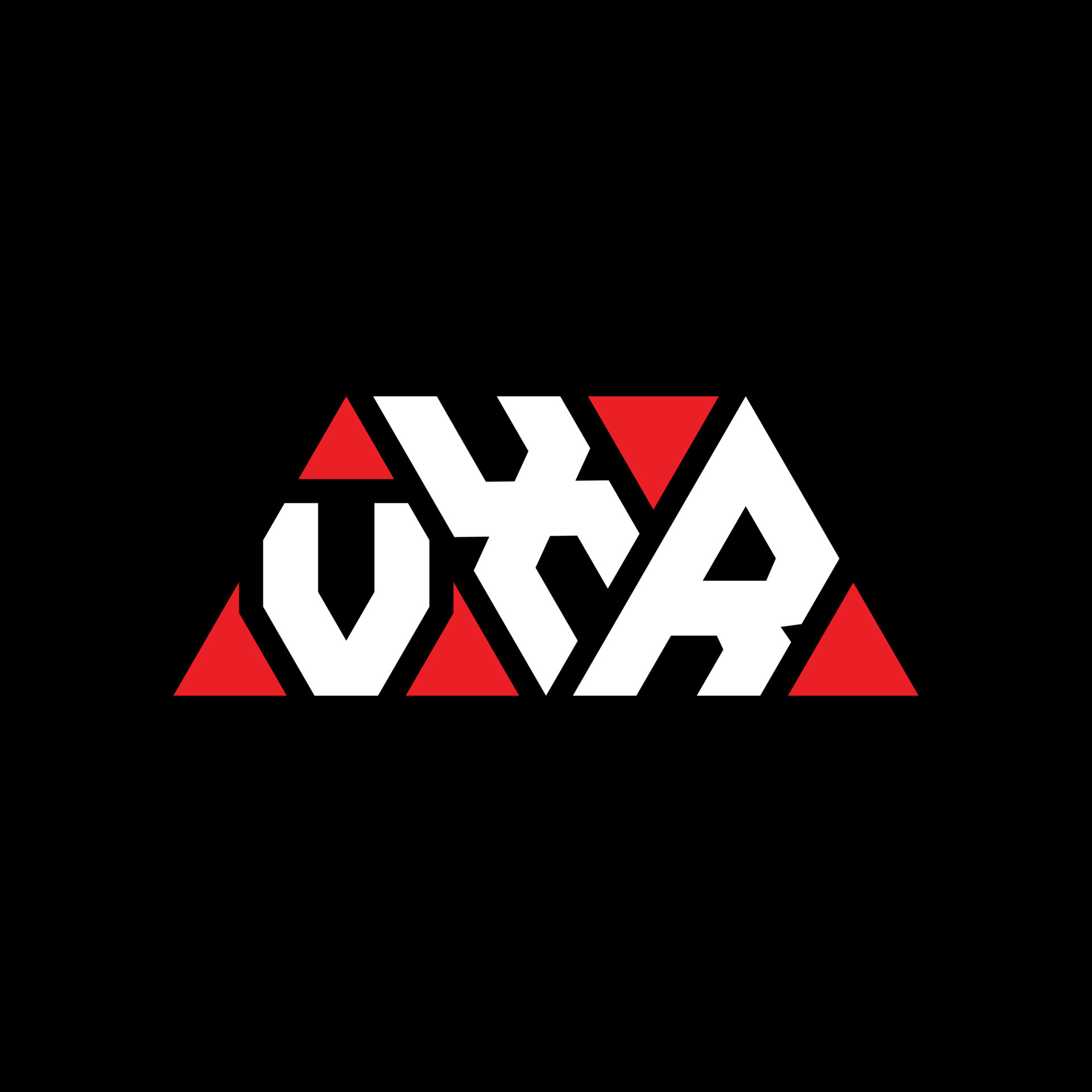 Diseño de logotipo de letra triangular vxr con forma de triángulo. monograma de diseño del ...
