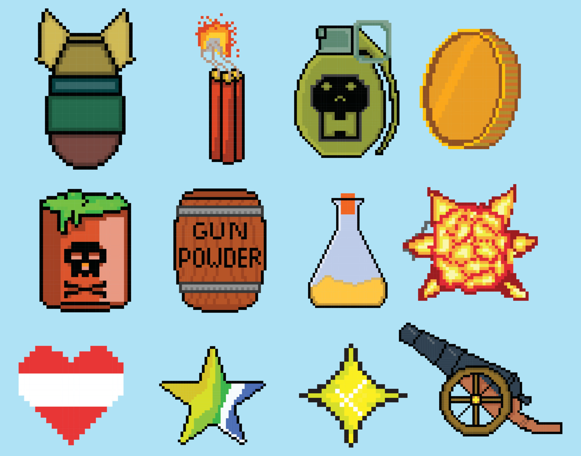 8 bit Pixel art game icon set. ui elements pixel set. game world and ... 8 bit Pixel art game icon set. ui elements pixel set. game world and ...