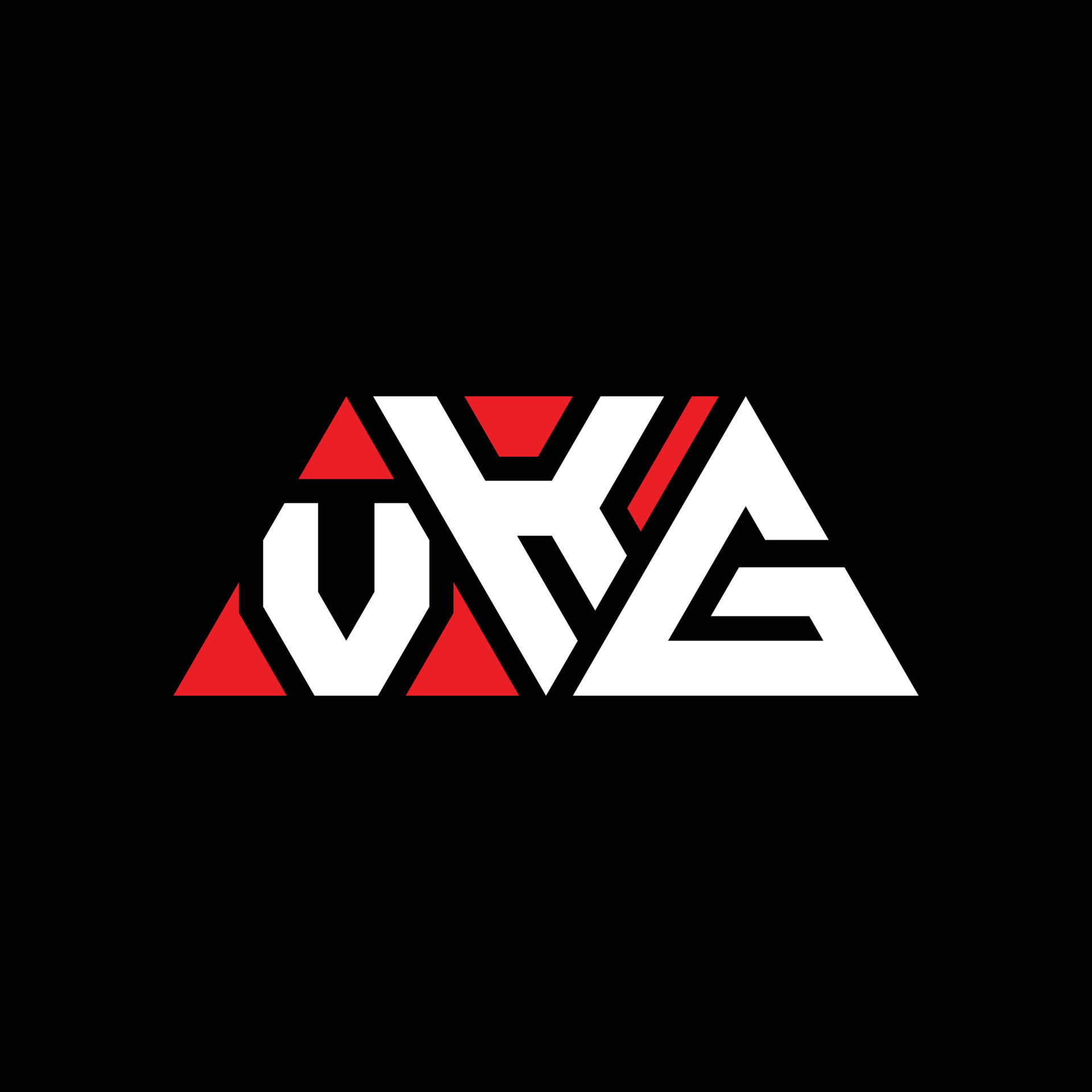 Diseño de logotipo de letra triangular vkg con forma de triángulo. monograma de diseño de ...