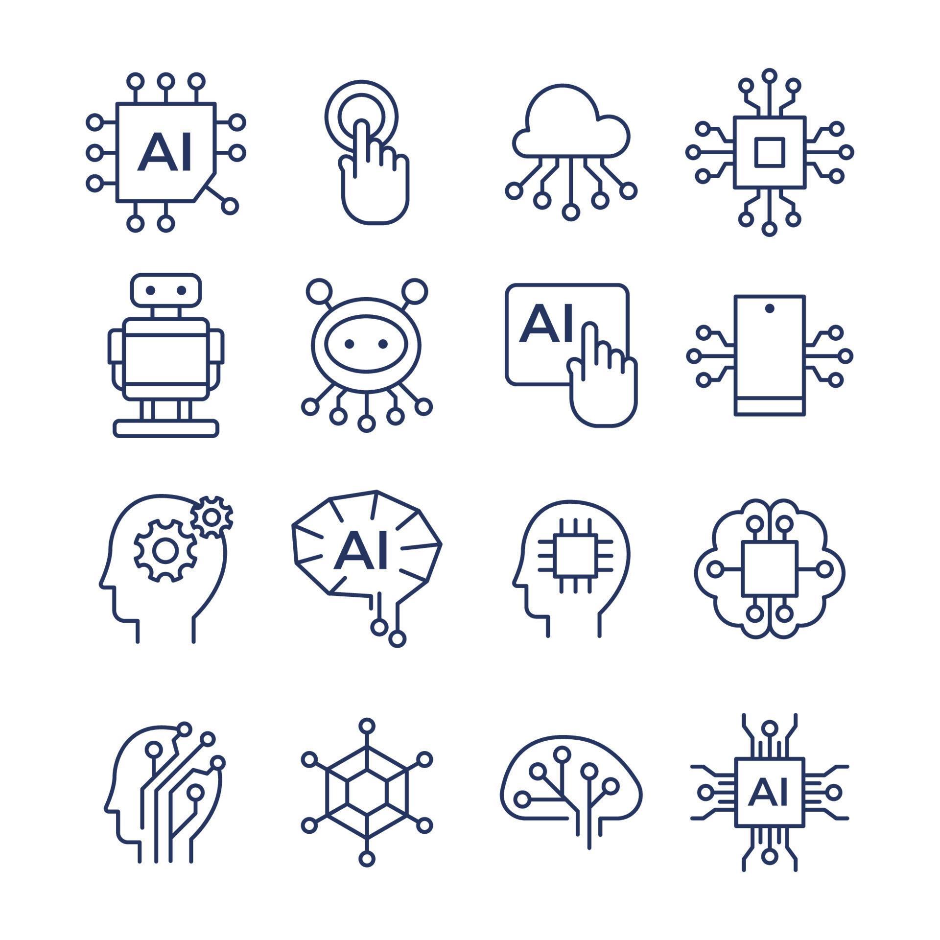Artificial Intelligence Icons Set 9279417 Vector Art at Vecteezy