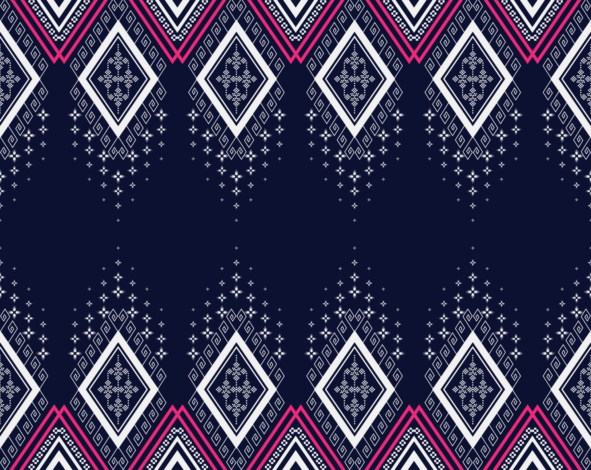 Geometric Ethnic Texture Embroidery Design With Dark Blue Background Design Skirtwallpaper