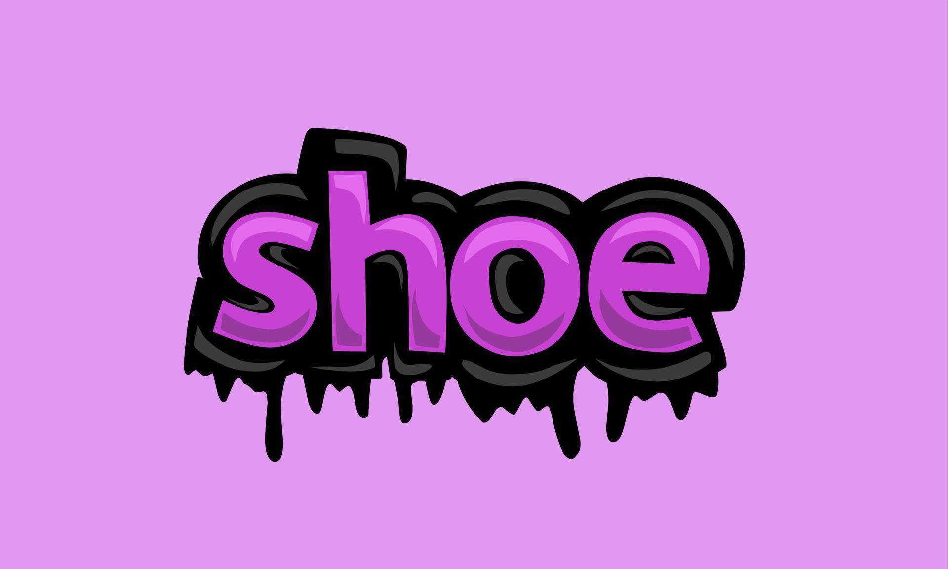 SHOE writing vector design on white background 9280051 Vector Art at ...
