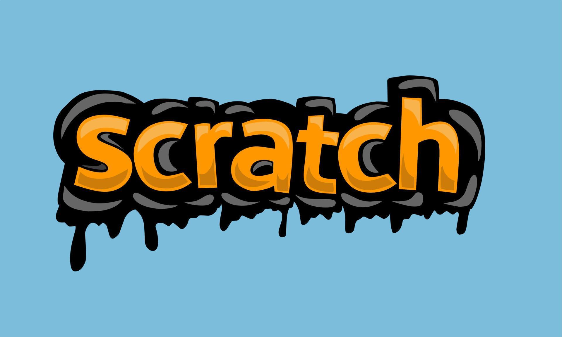 SCRATCH writing vector design on blue background 9280076 Vector Art at ...