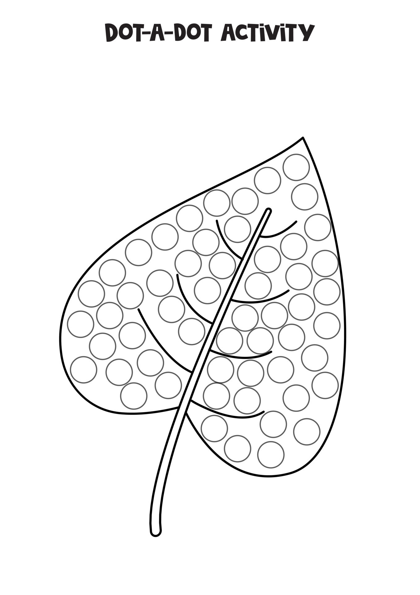 Dot a dot game for preschool kids. Autumn leaf. 9282418 Vector Art at ...