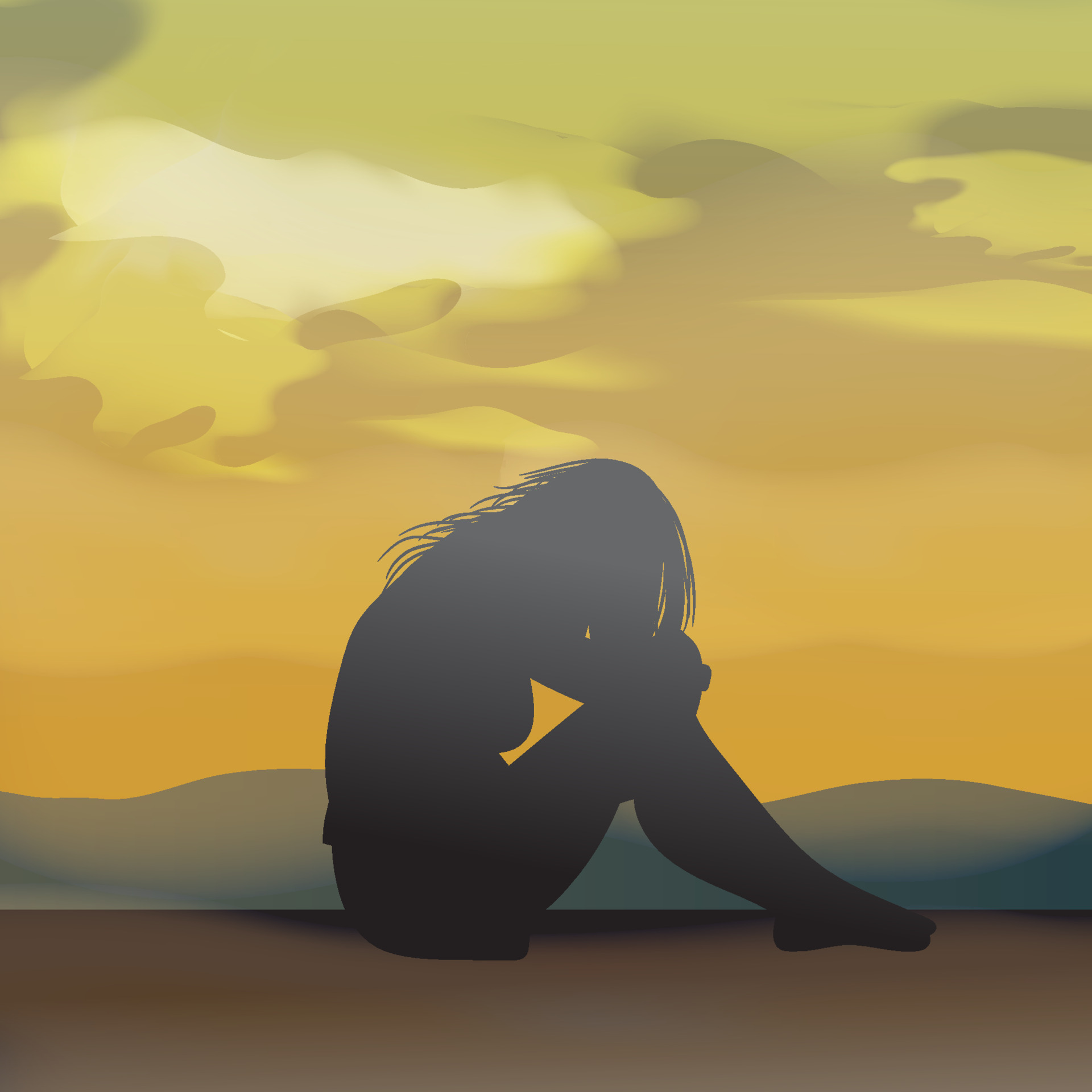 lonely woman vector 9283202 Vector Art at Vecteezy