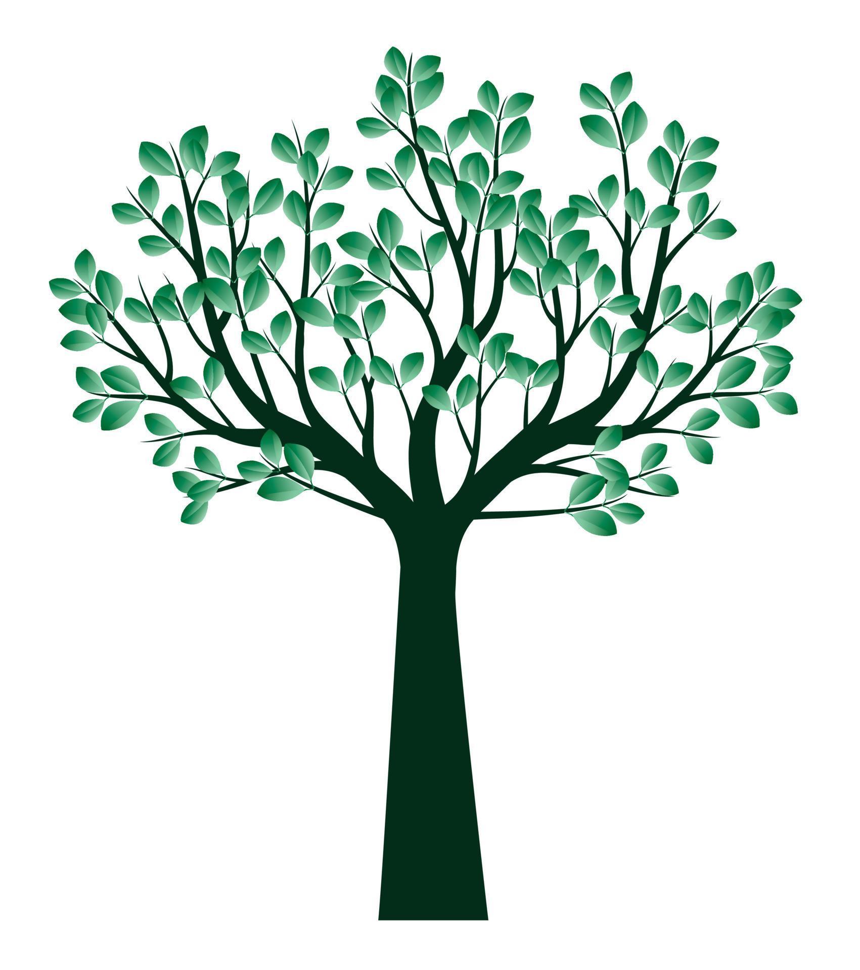Green spring Tree. Vector Illustration. 9288002 Vector Art at Vecteezy