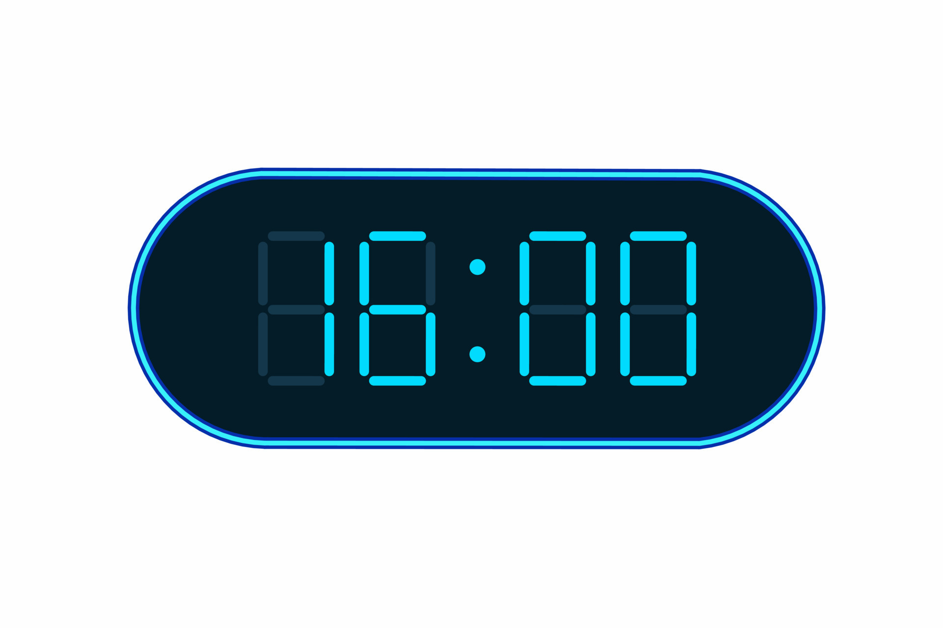 Vector flat illustration of a digital clock displaying 16.00 ... Vector flat illustration of a digital clock displaying 16.00 ...