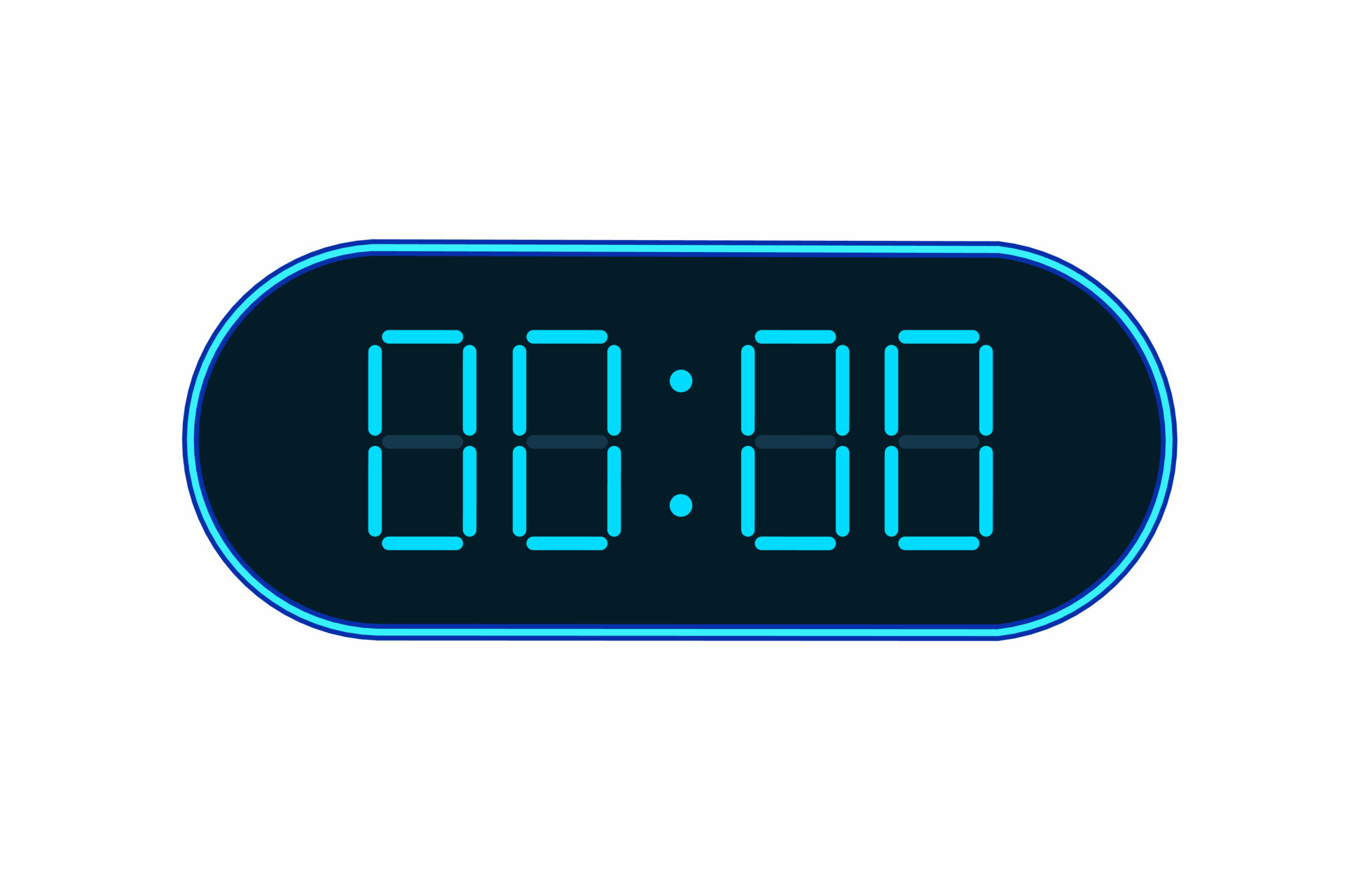 Vector Flat Illustration Of A Digital Clock Displaying 00 00