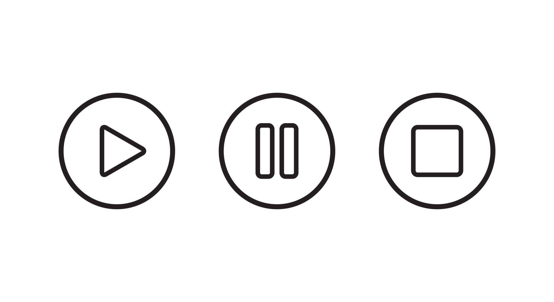 Play, pause, and stop icon vector in line style 9292218 Vector Art at ... Play, pause, and stop icon vector in line style 9292218 Vector Art at ...