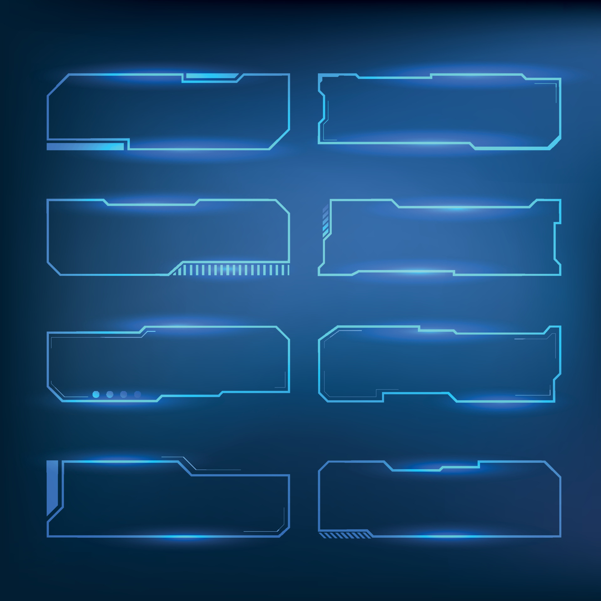 Techno-futuristic, style, sci-fi blue button set, hi-tech information ... Techno-futuristic, style, sci-fi blue button set, hi-tech information ...