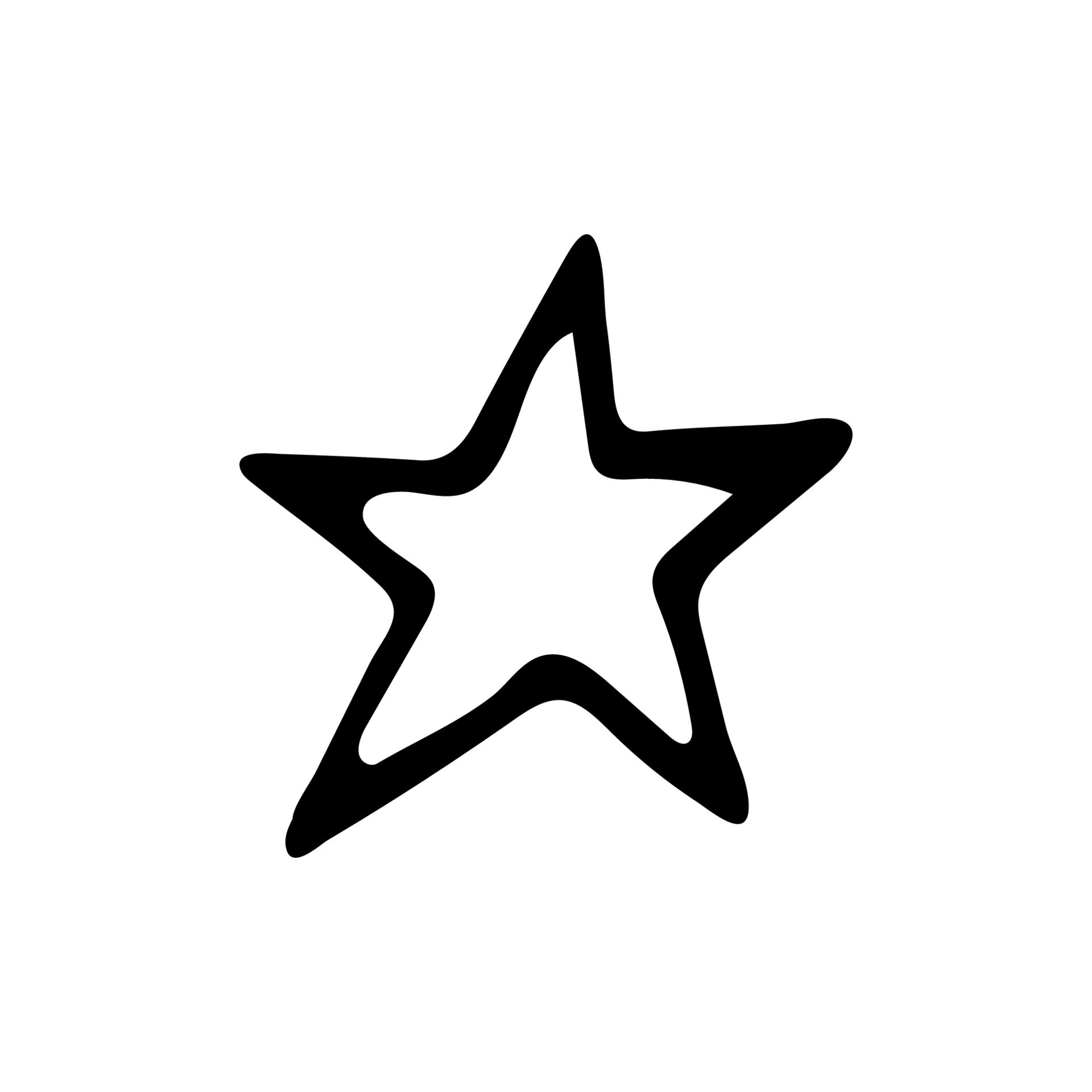 Hand drawn doodle star. Vector star shaped element. Black Outline ... Hand drawn doodle star. Vector star shaped element. Black Outline ...