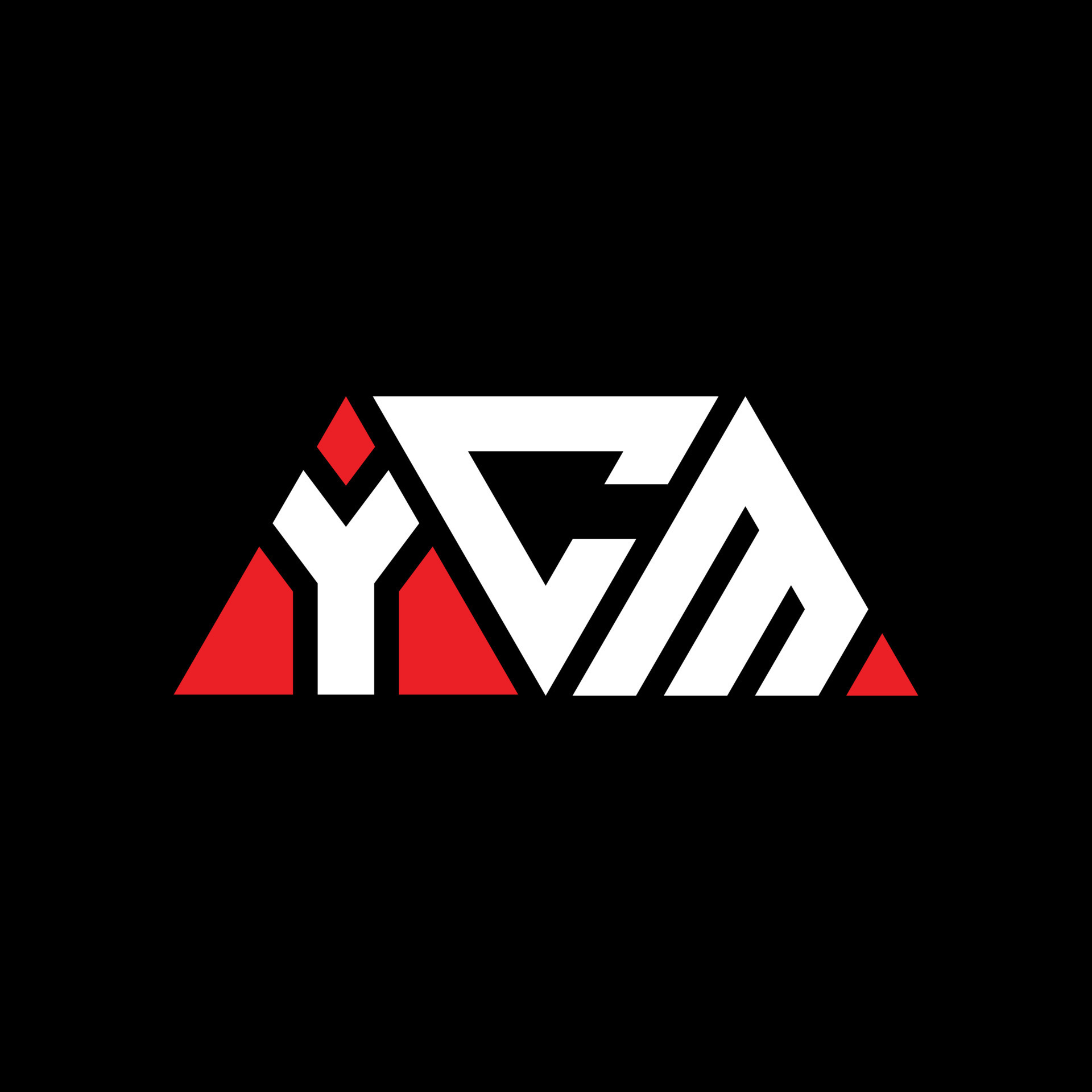YCM triangle letter logo design with triangle shape. YCM triangle logo design monogram. YCM ...