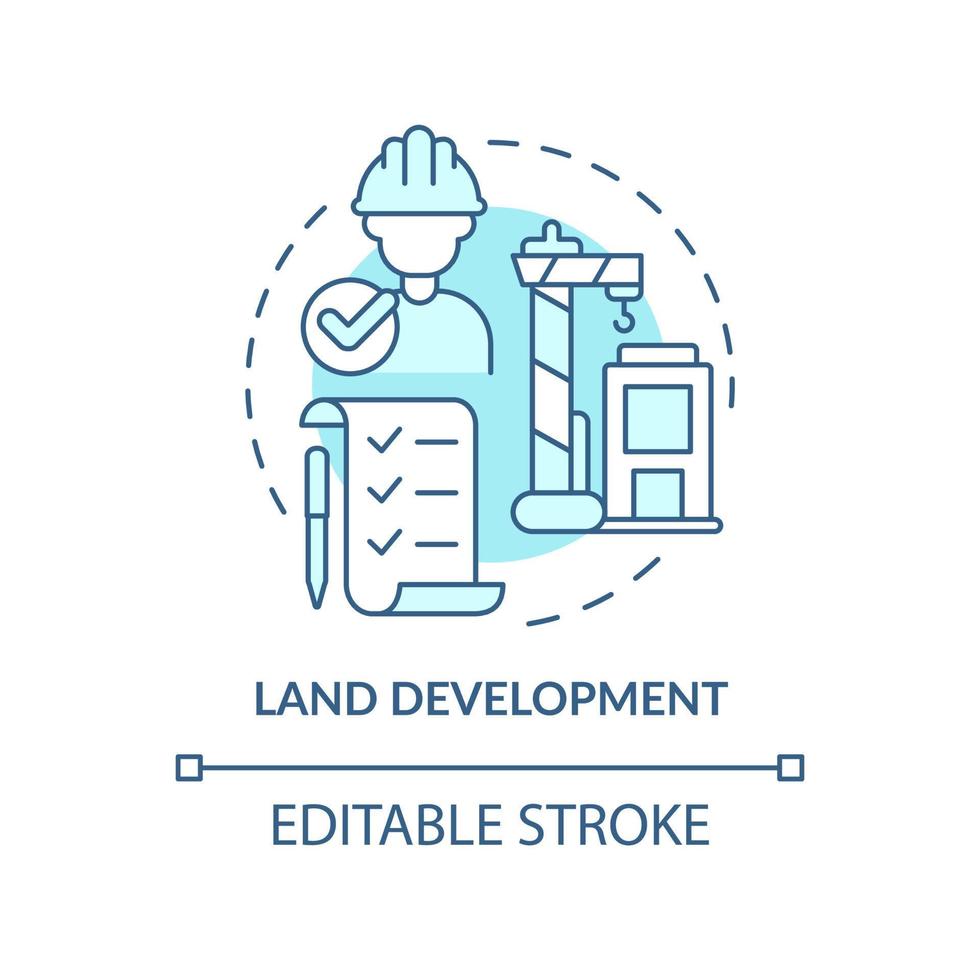 Land Development Turquoise Concept Icon Land Management Abstract Idea Thin Line Illustration