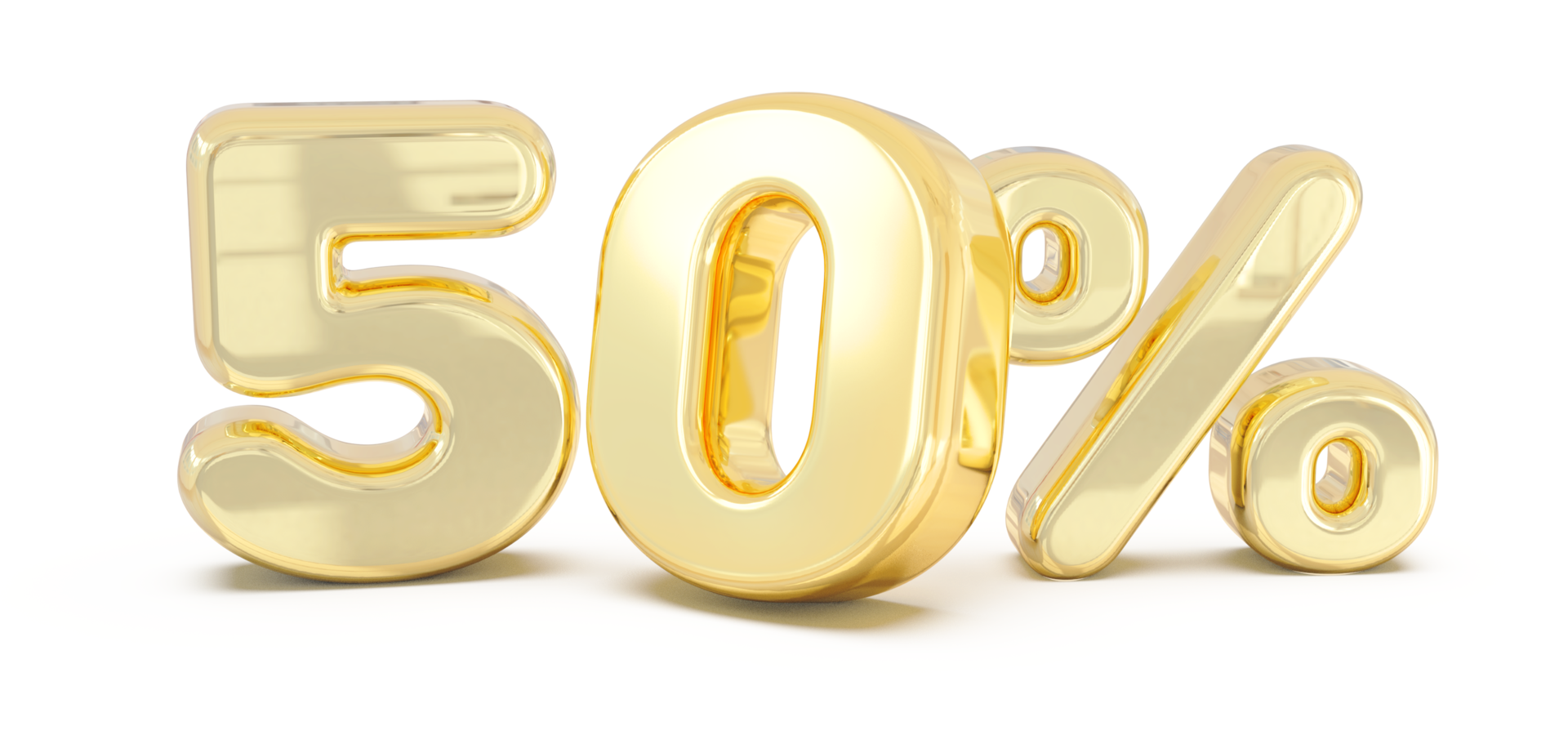 Number 50 Percent Gold 3d 9313512 Png