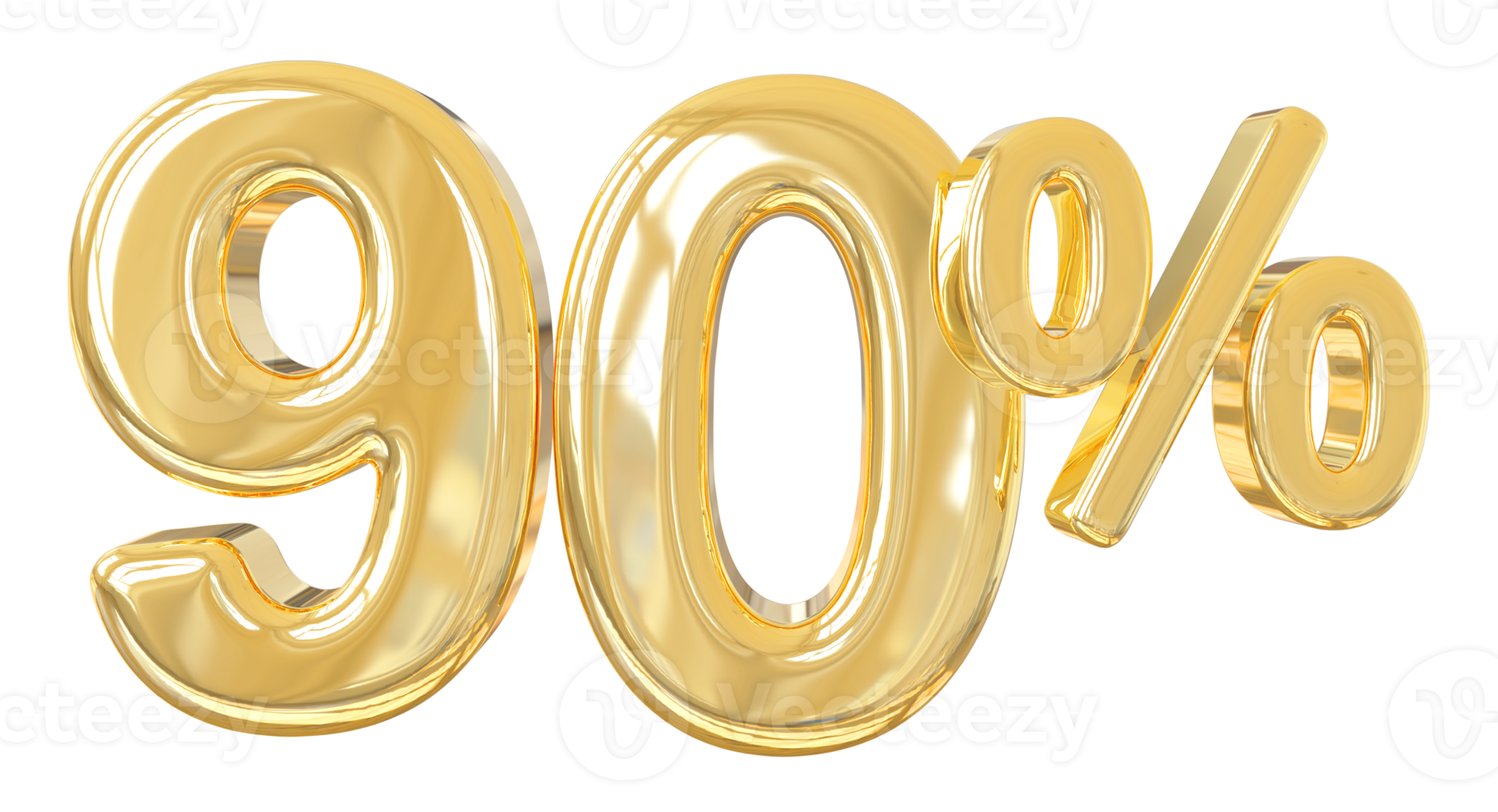 number-90-percent-gold-3d-9313560-png