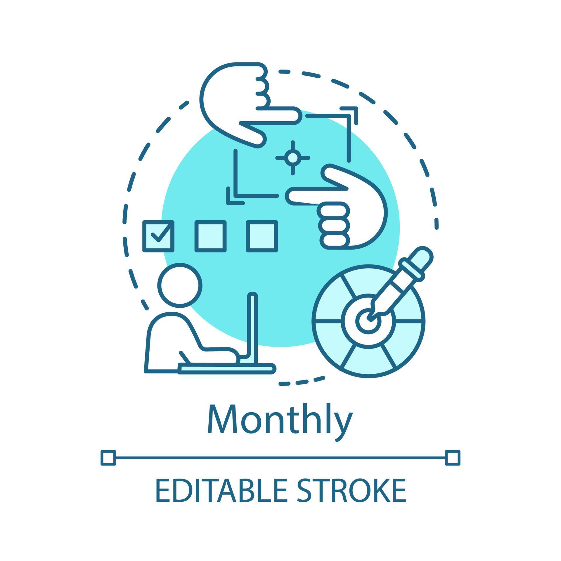 Monthly Concept Icon Photo Editor Subscription Tariff Idea Thin Line
