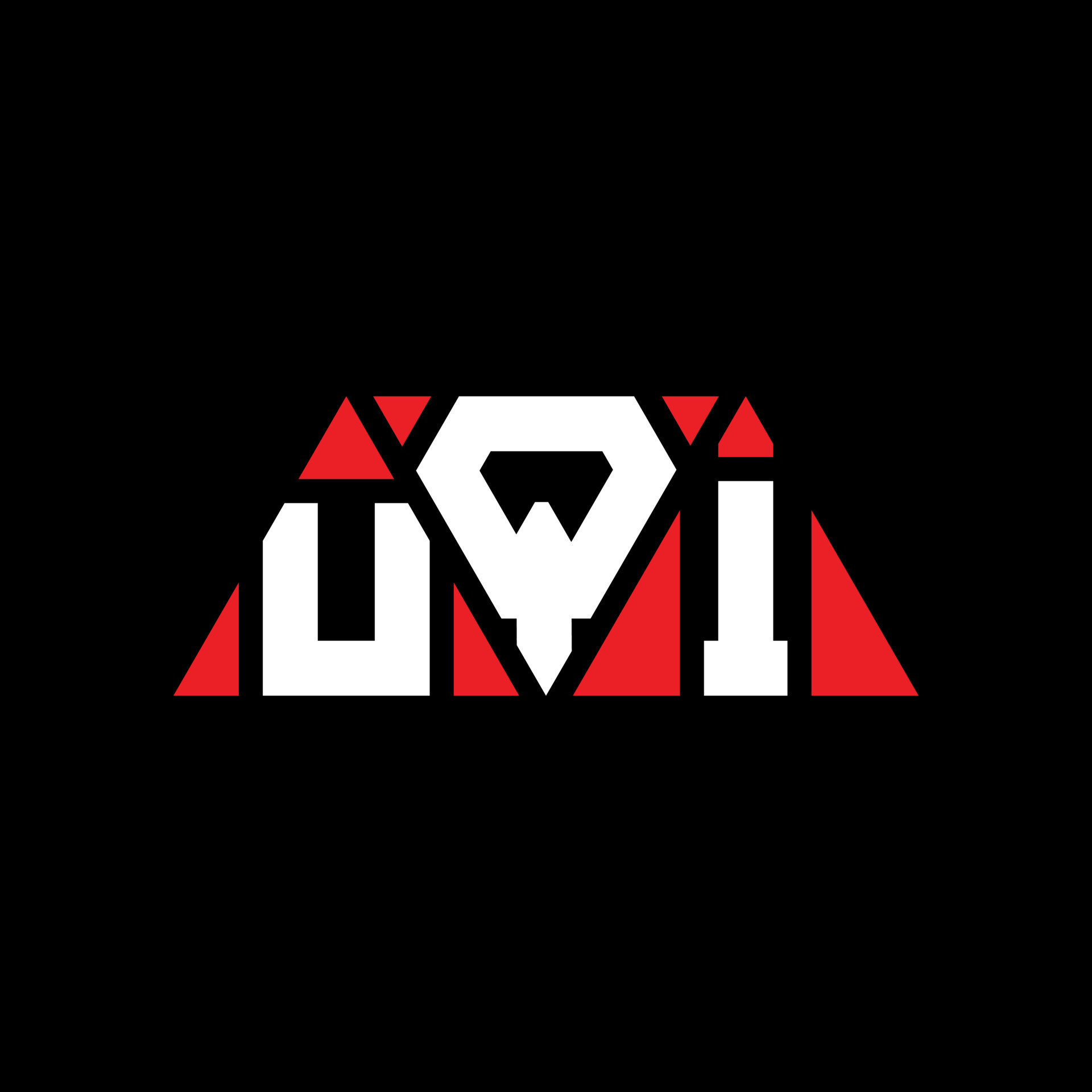 diseño de logotipo de letra triangular uqi con forma de triángulo. monograma de diseño del ...