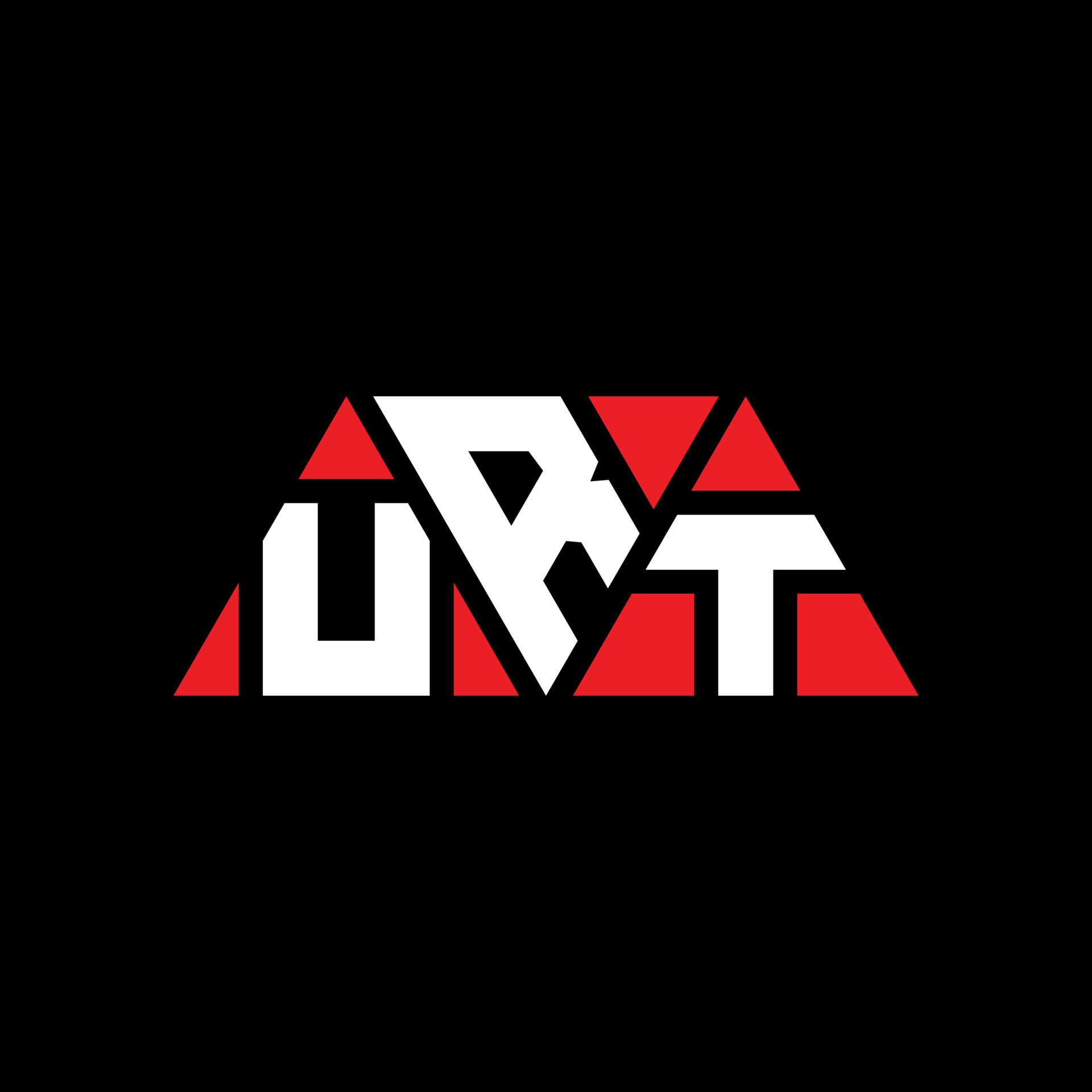 diseño de logotipo de letra de triángulo urt con forma de triángulo. monograma de diseño de ...