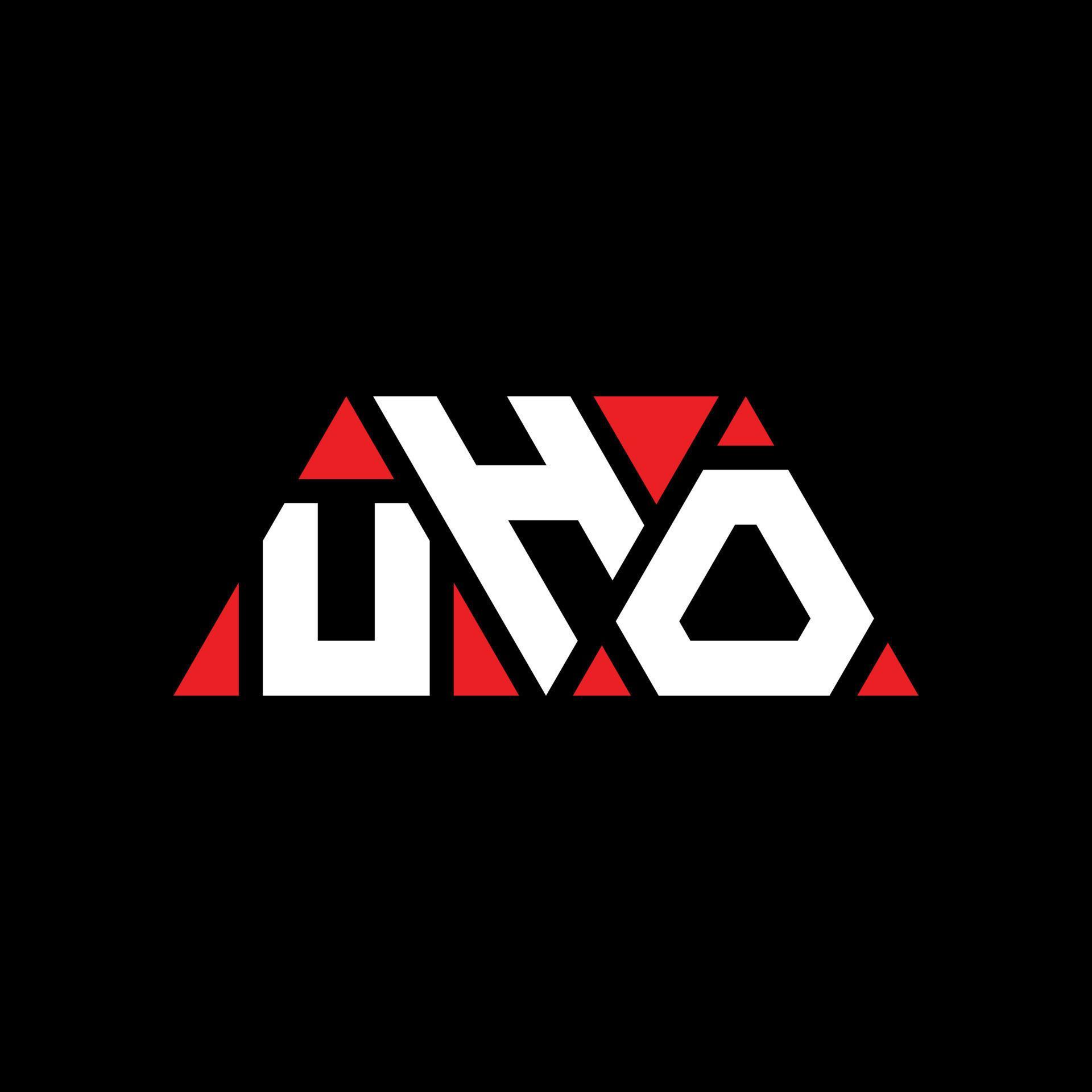 UHO triangle letter logo design with triangle shape. UHO triangle logo design monogram. UHO ...