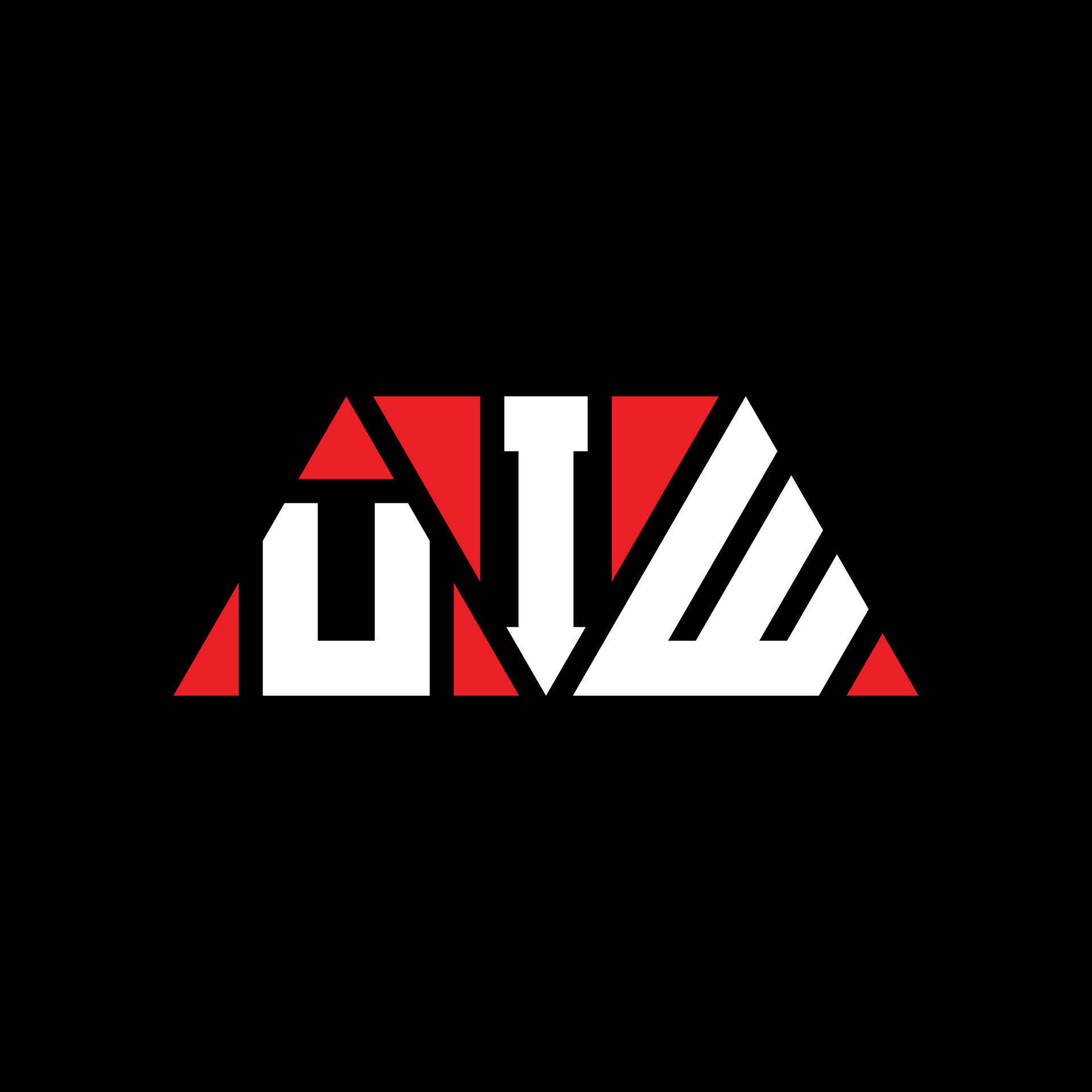 diseño de logotipo de letra triangular uiw con forma de triángulo. monograma de diseño de ...