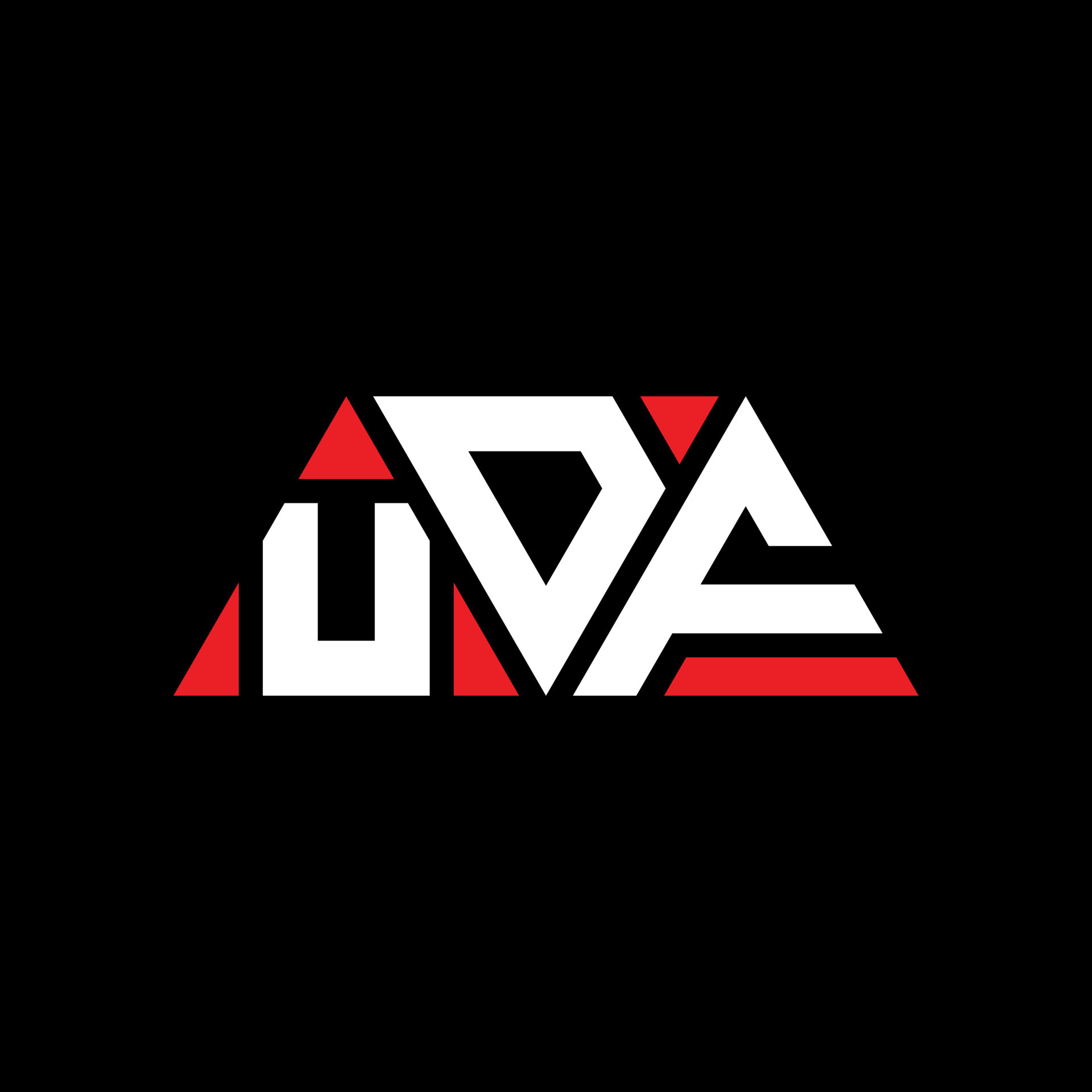 Udf Triangle Letter Logo Design With Triangle Shape Udf Triangle Logo