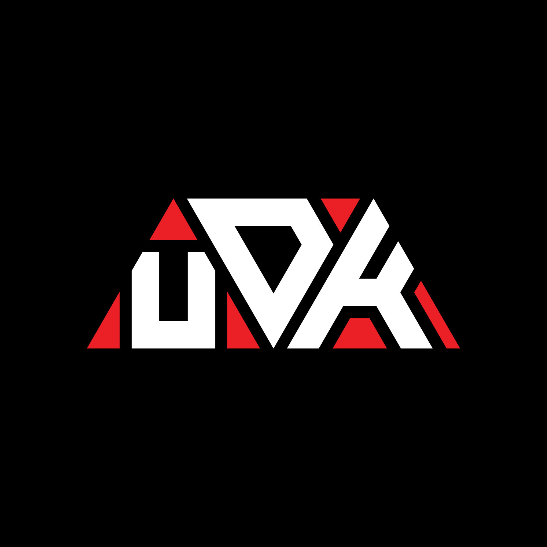UDK triangle letter logo design with triangle shape. UDK triangle logo ...