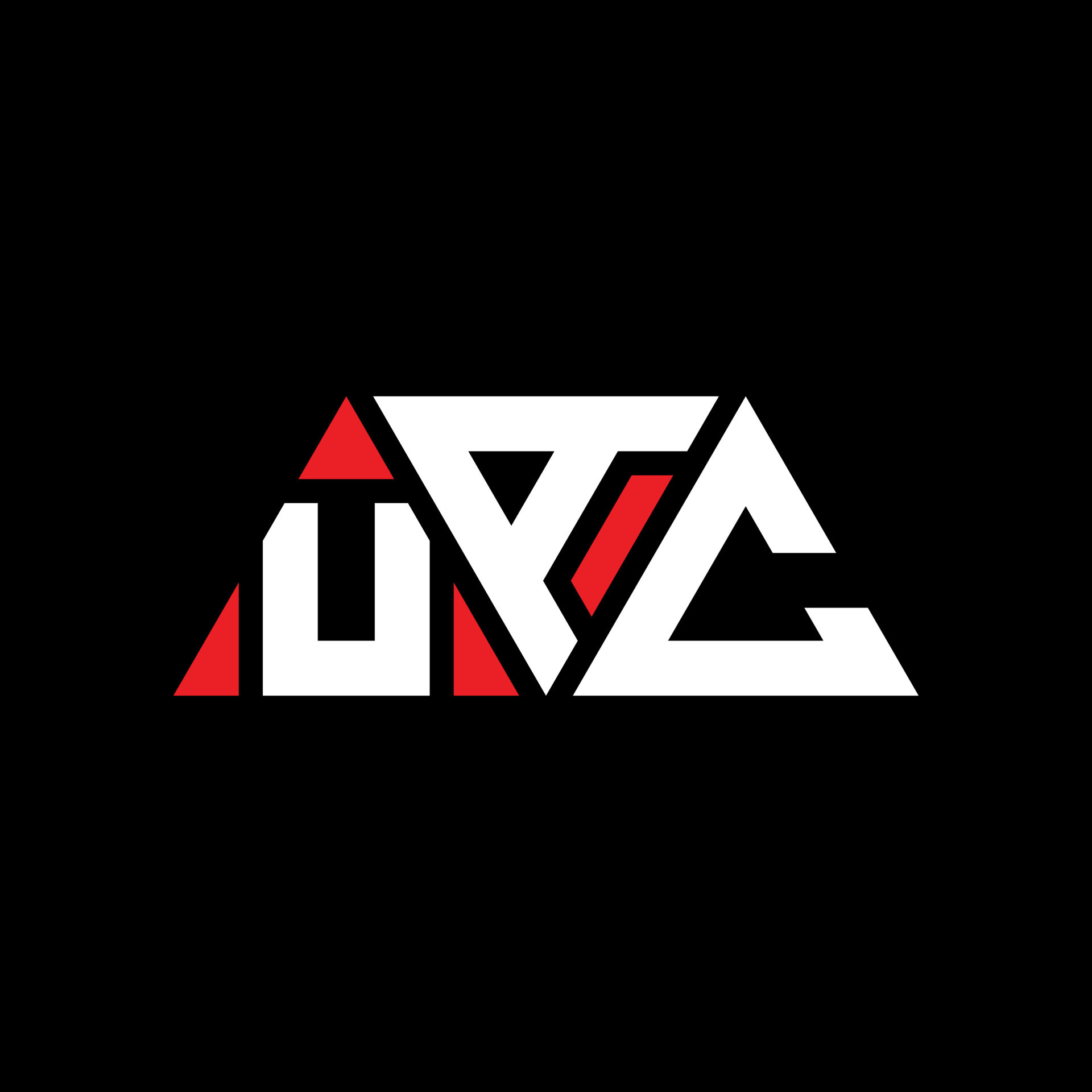 diseño de logotipo de letra triangular uac con forma de triángulo. monograma de diseño del ...