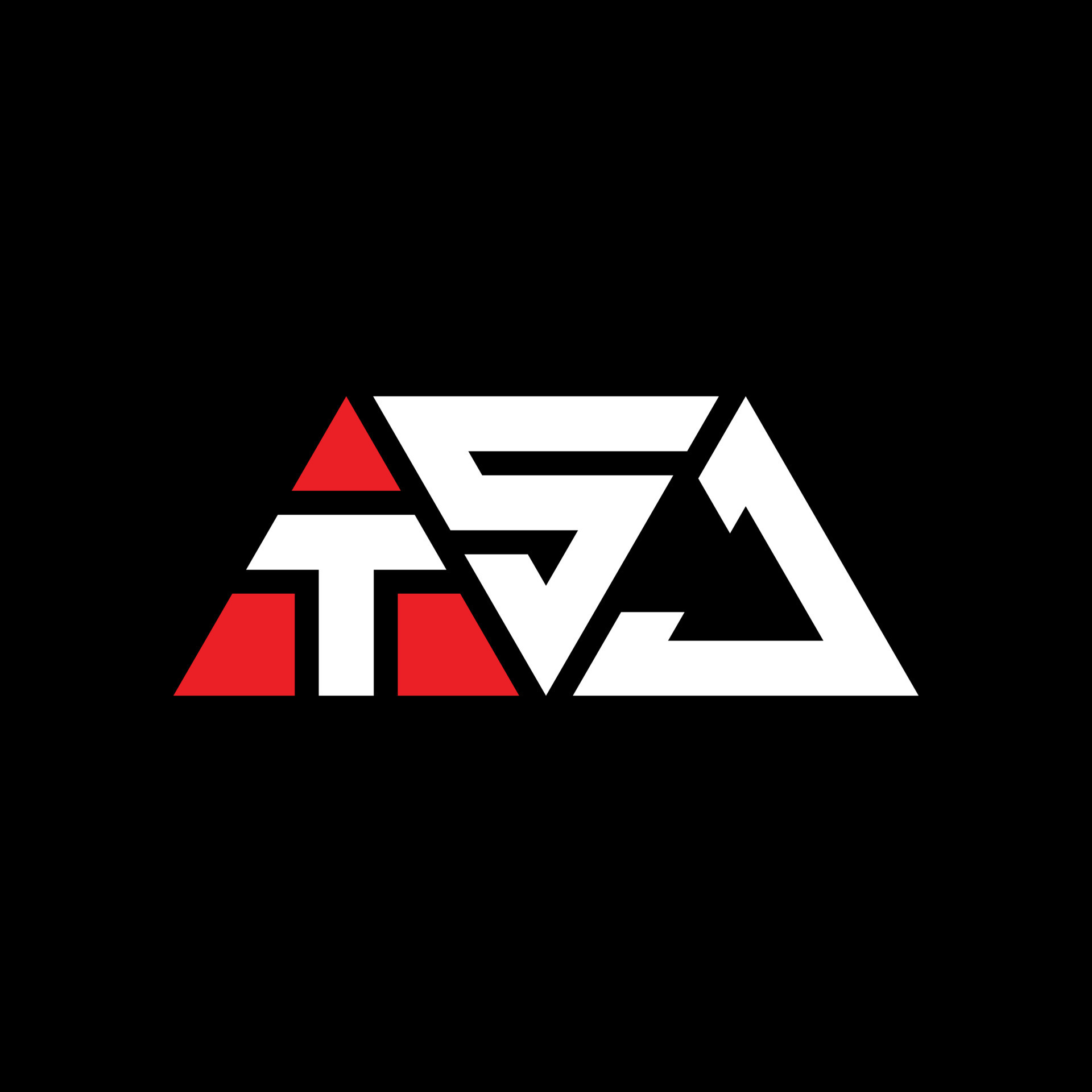 diseño de logotipo de letra triangular tsj con forma de triángulo. monograma de diseño de ...