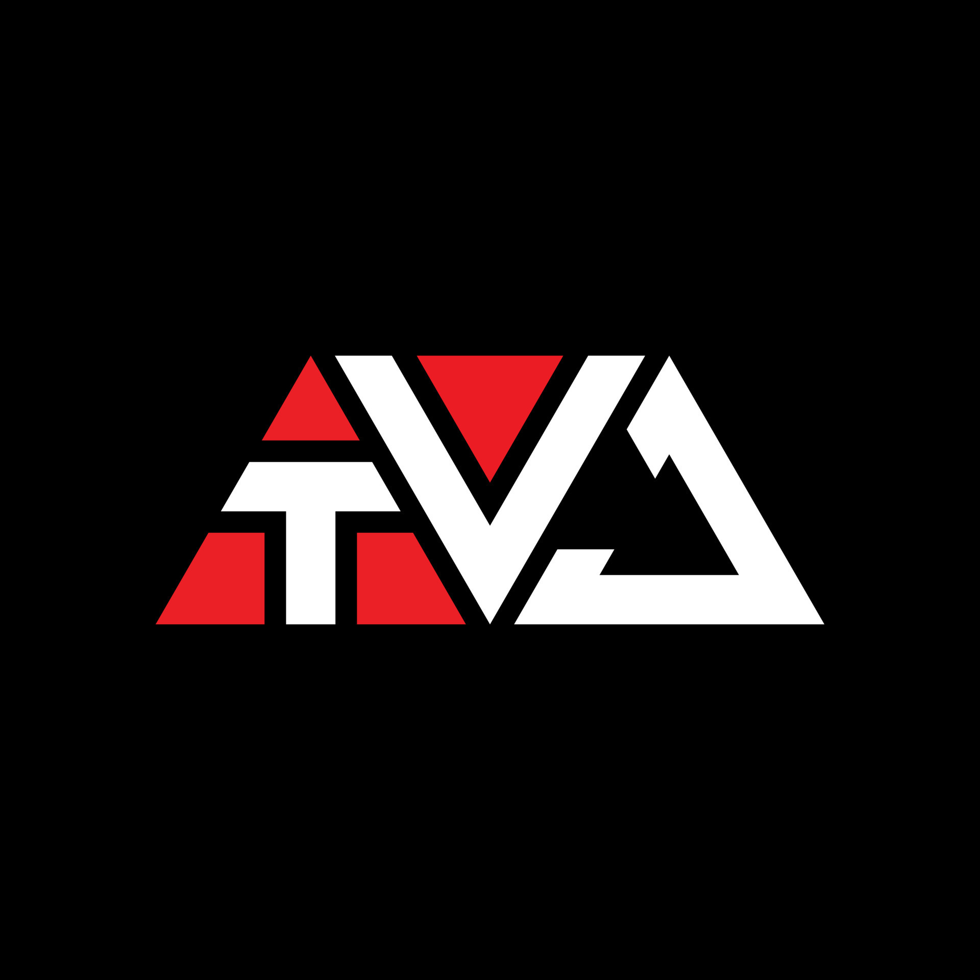 diseño de logotipo de letra triangular tvj con forma de triángulo. monograma de diseño del ...